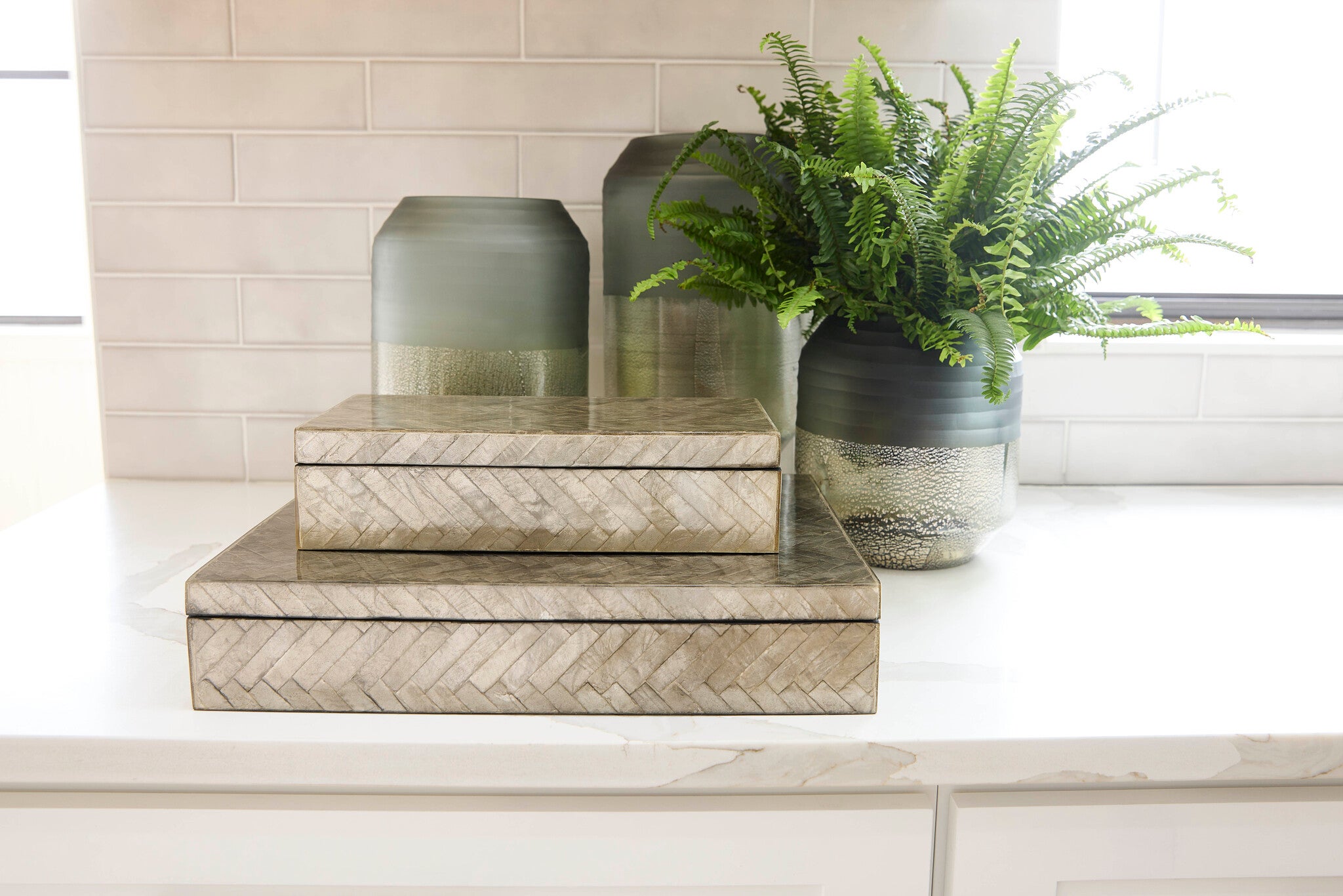 Alchemy Vase | Grey And Guilded Silver – Large - Cyan Design