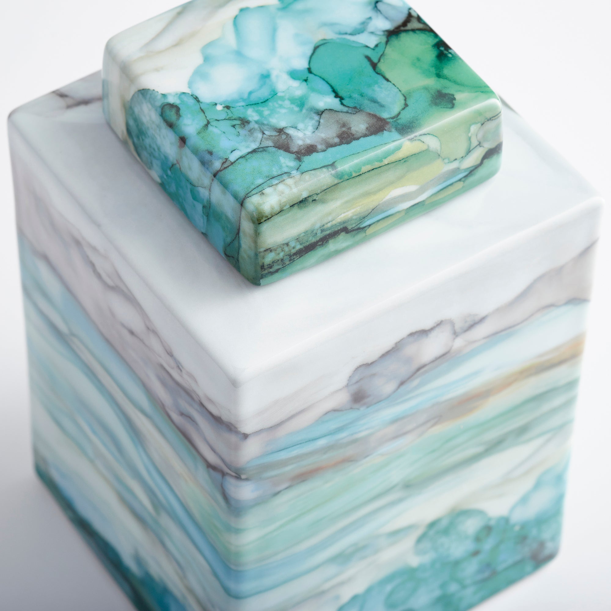 Amal Gamation Container | Multi Colored – Medium - Cyan Design