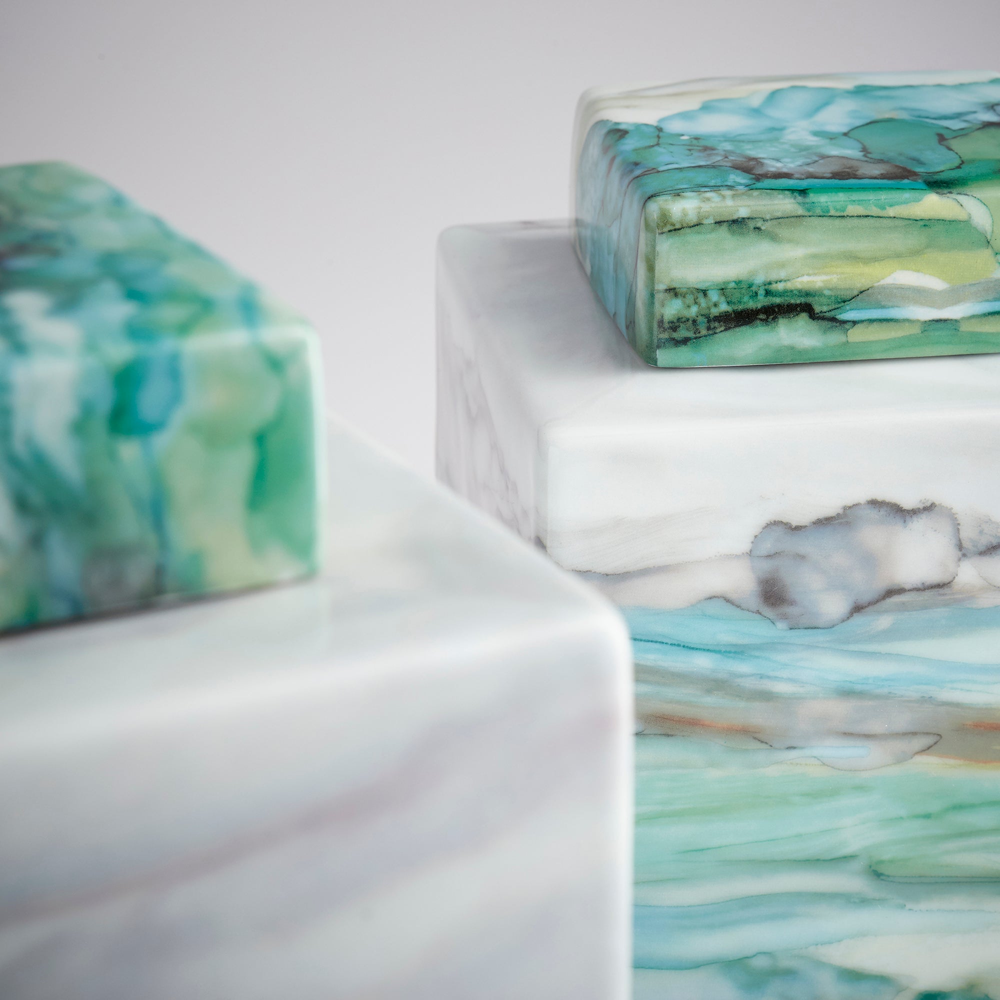 Amal Gamation Container | Multi Colored – Medium - Cyan Design