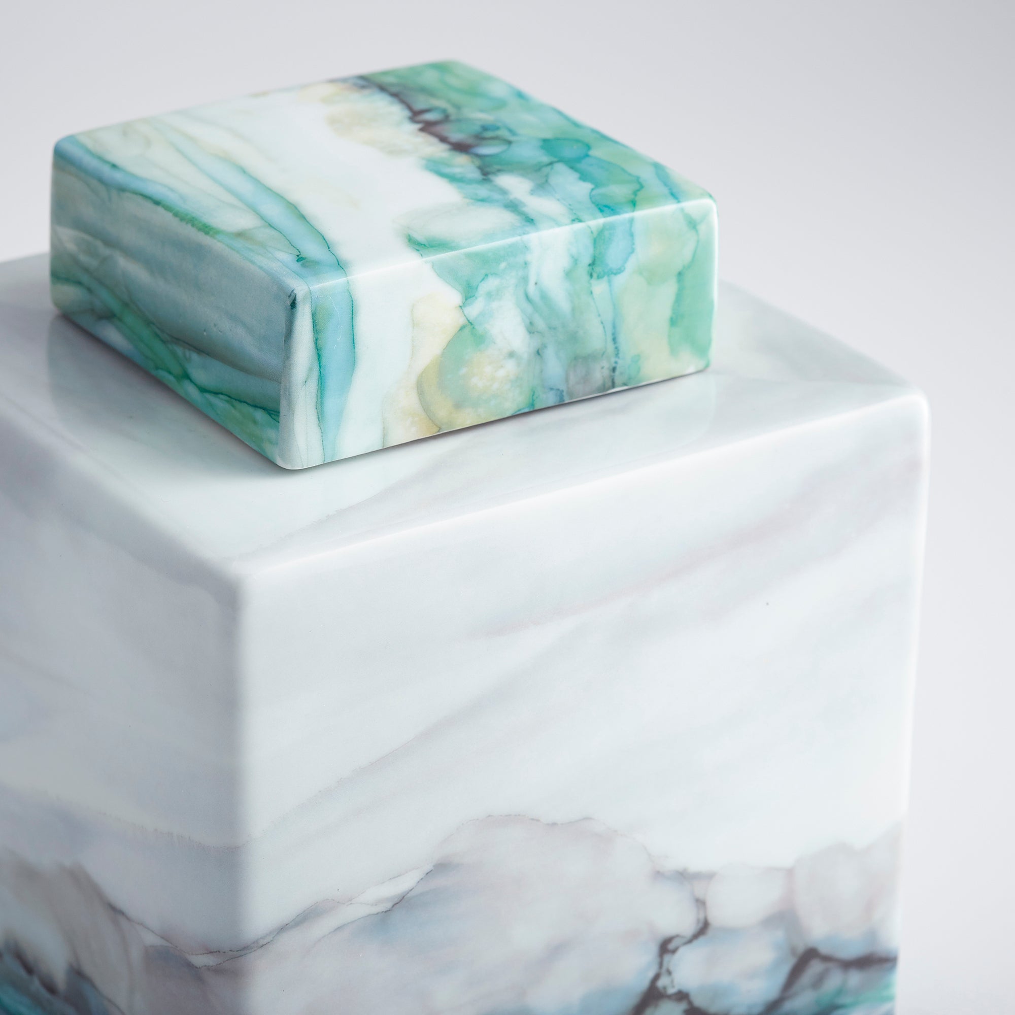 Amal Gamation Container | Multi Colored – Small - Cyan Design