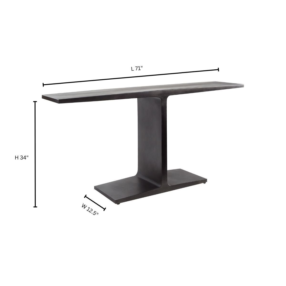 Anvil Console Table | Black - Cyan Design
