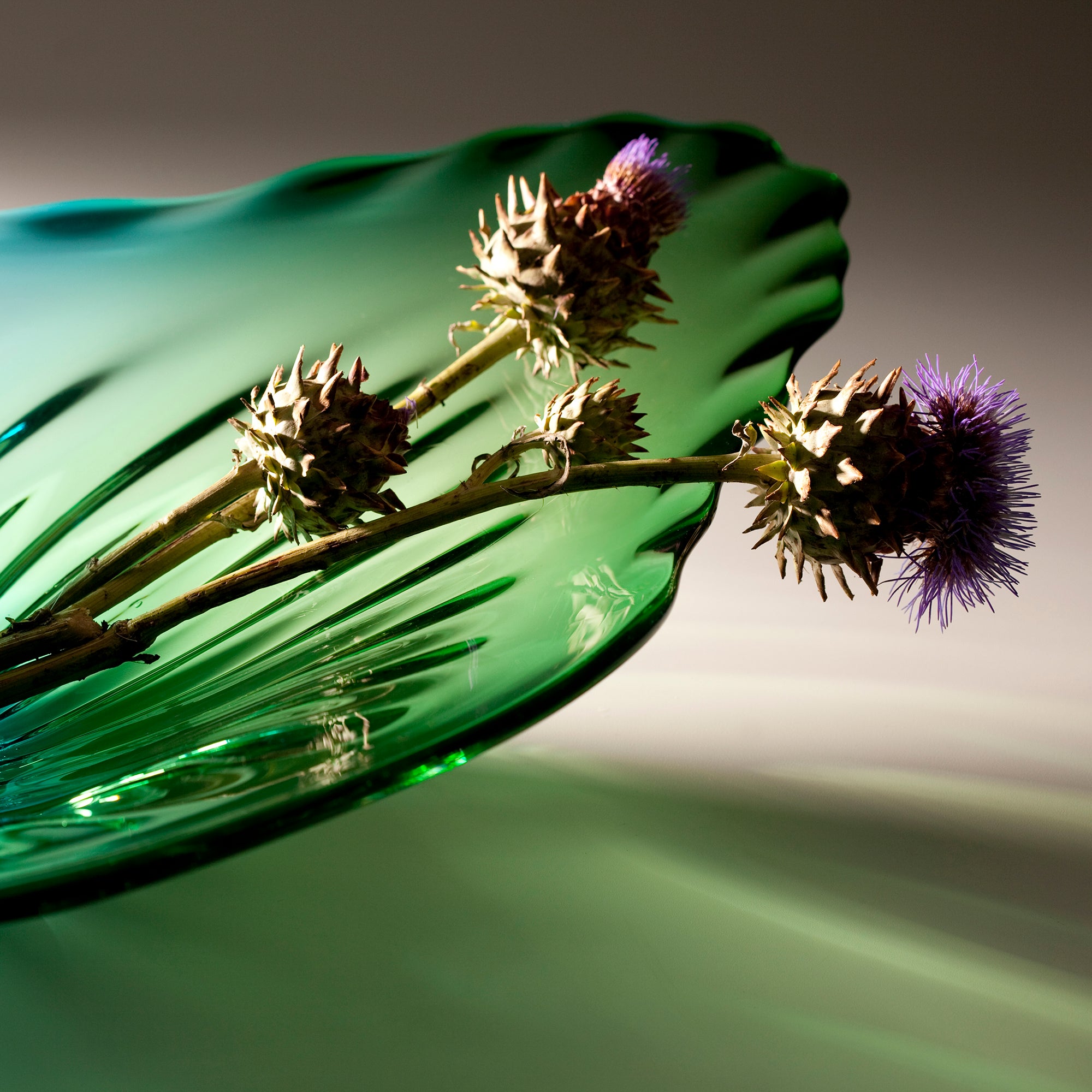 Art Glass Plate | Turquoise - Cyan Design