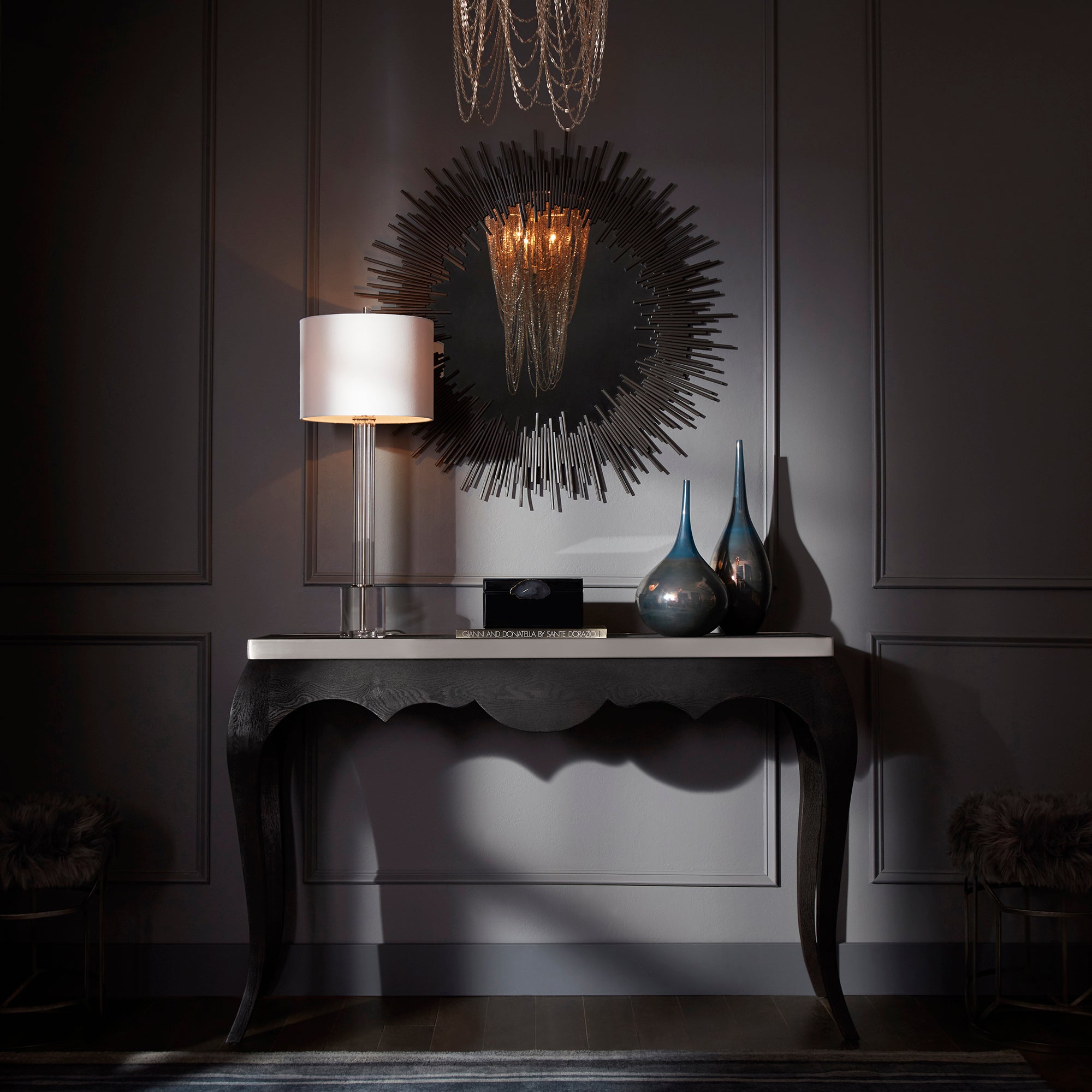 Aurora Mirror #2 | Graphite - Cyan Design