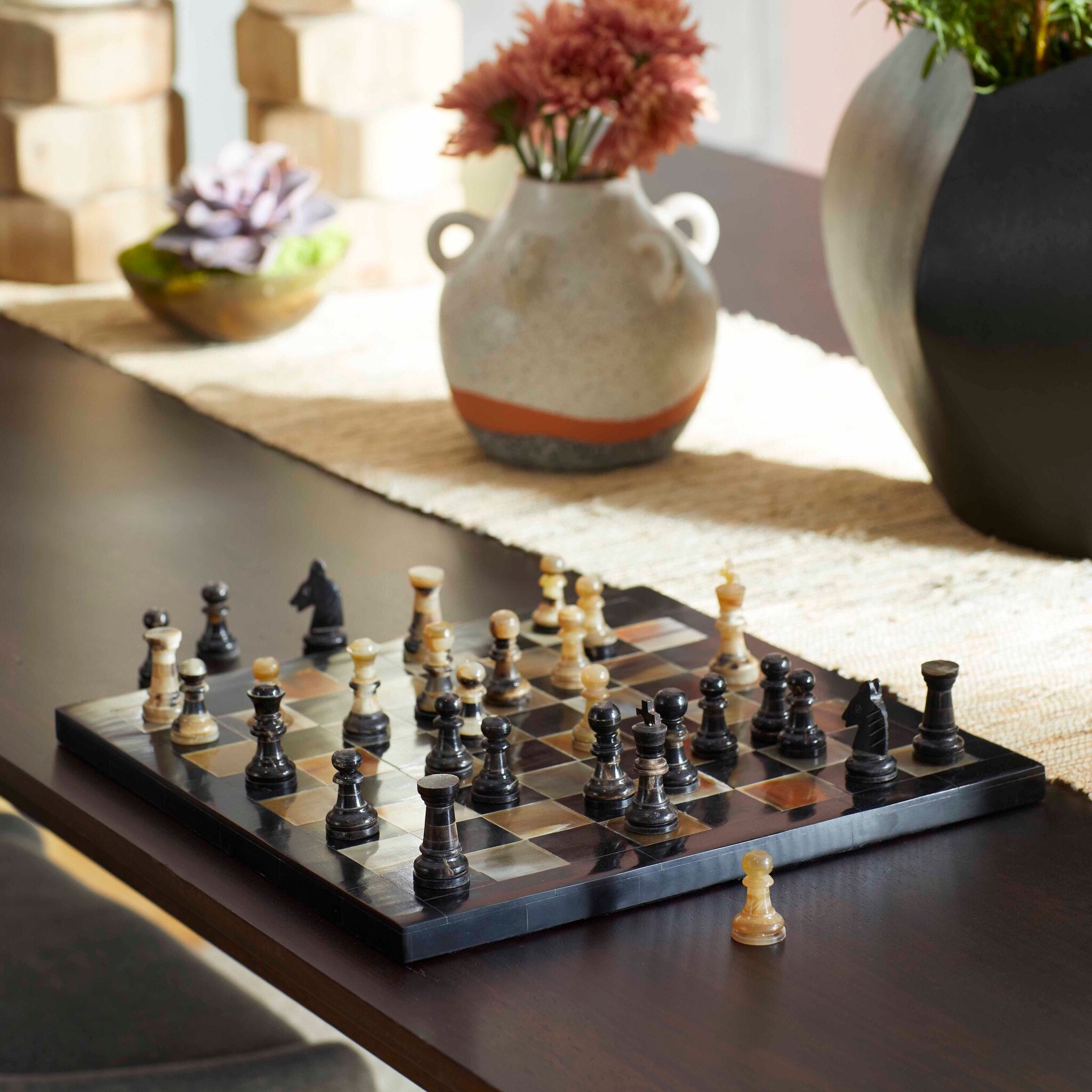 Checkmate Chess Board | Horn - Cyan Design