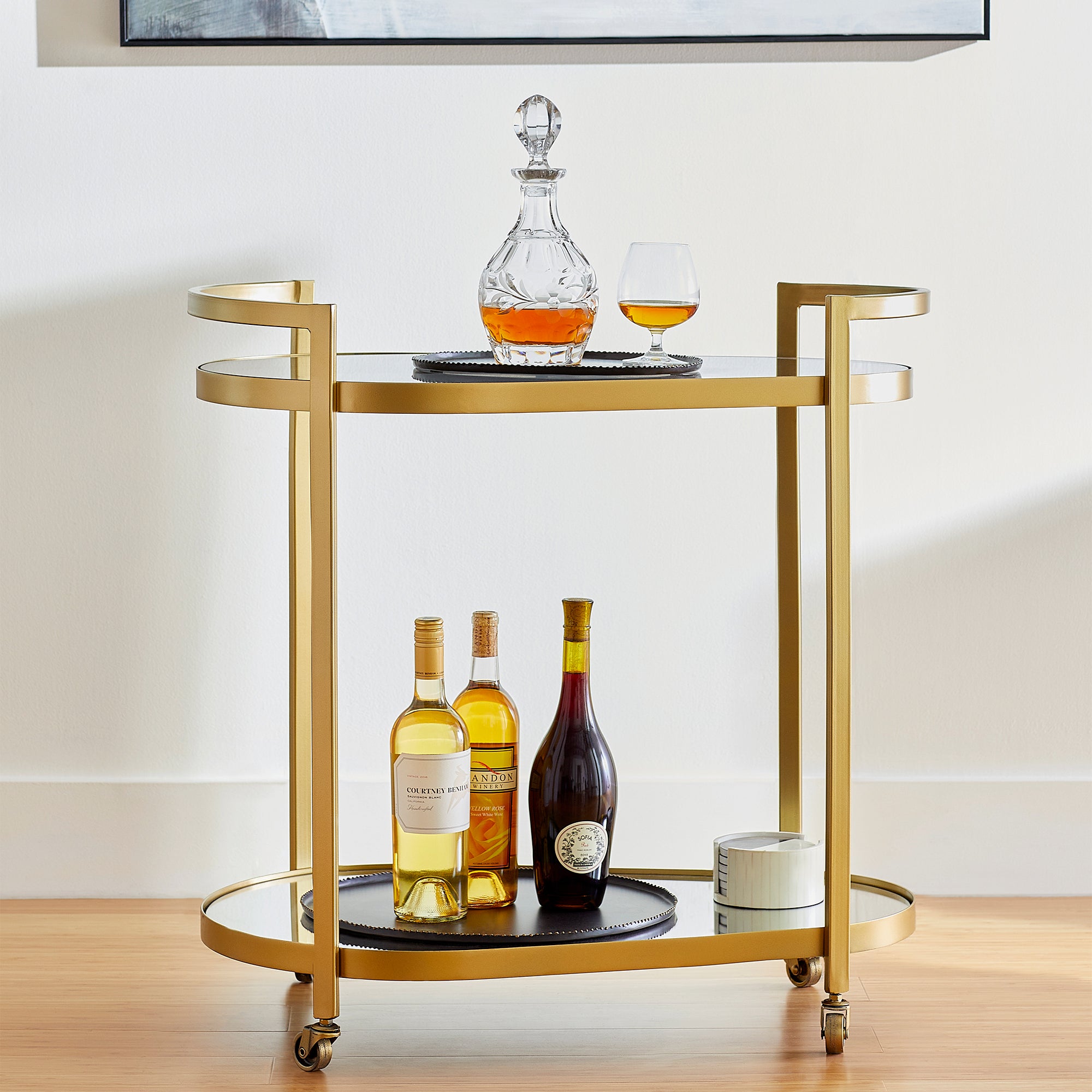 Cosmo Bar Cart | Gold - Cyan Design