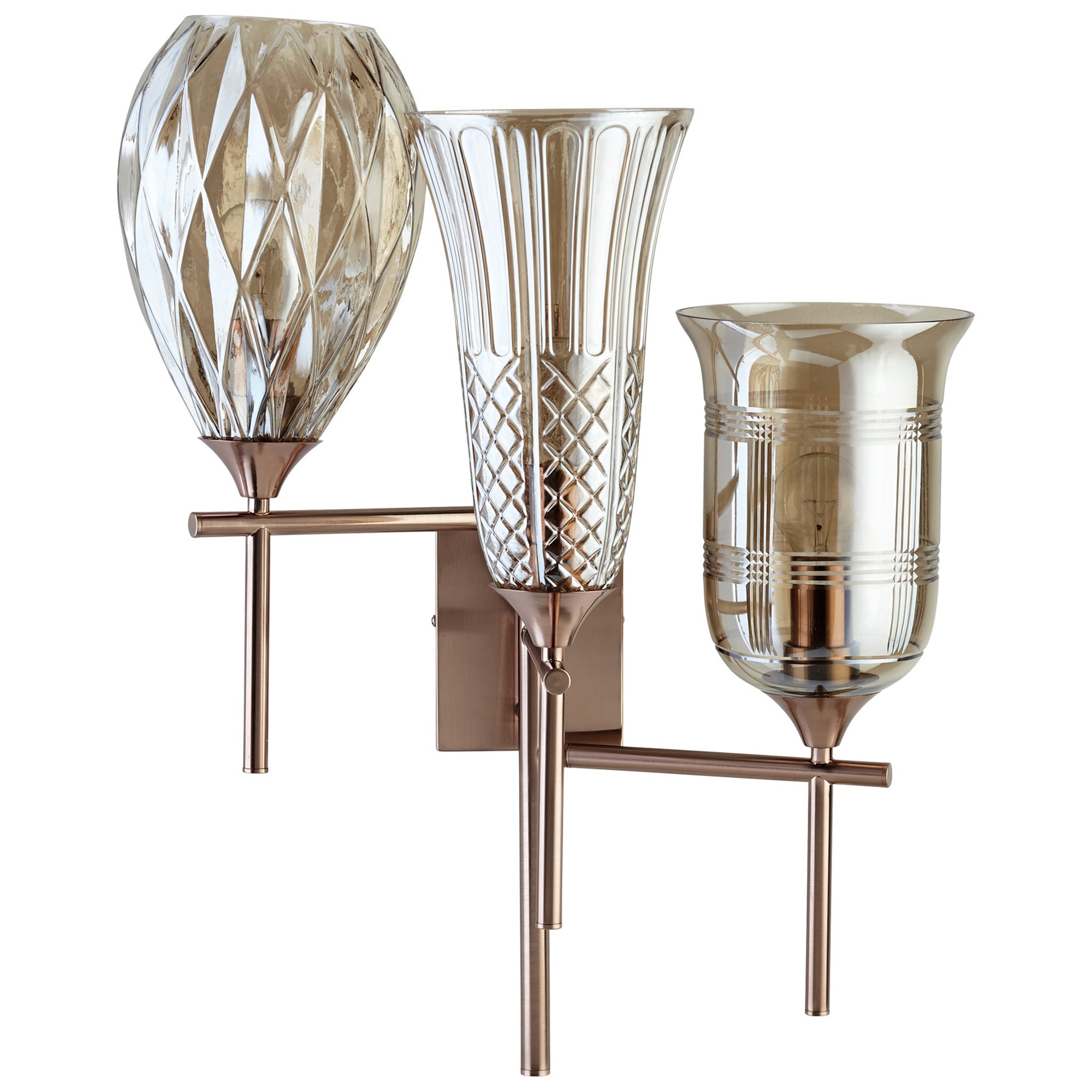 Darcey Wall Bracket 3-Light | Satin Copper - Cyan Design