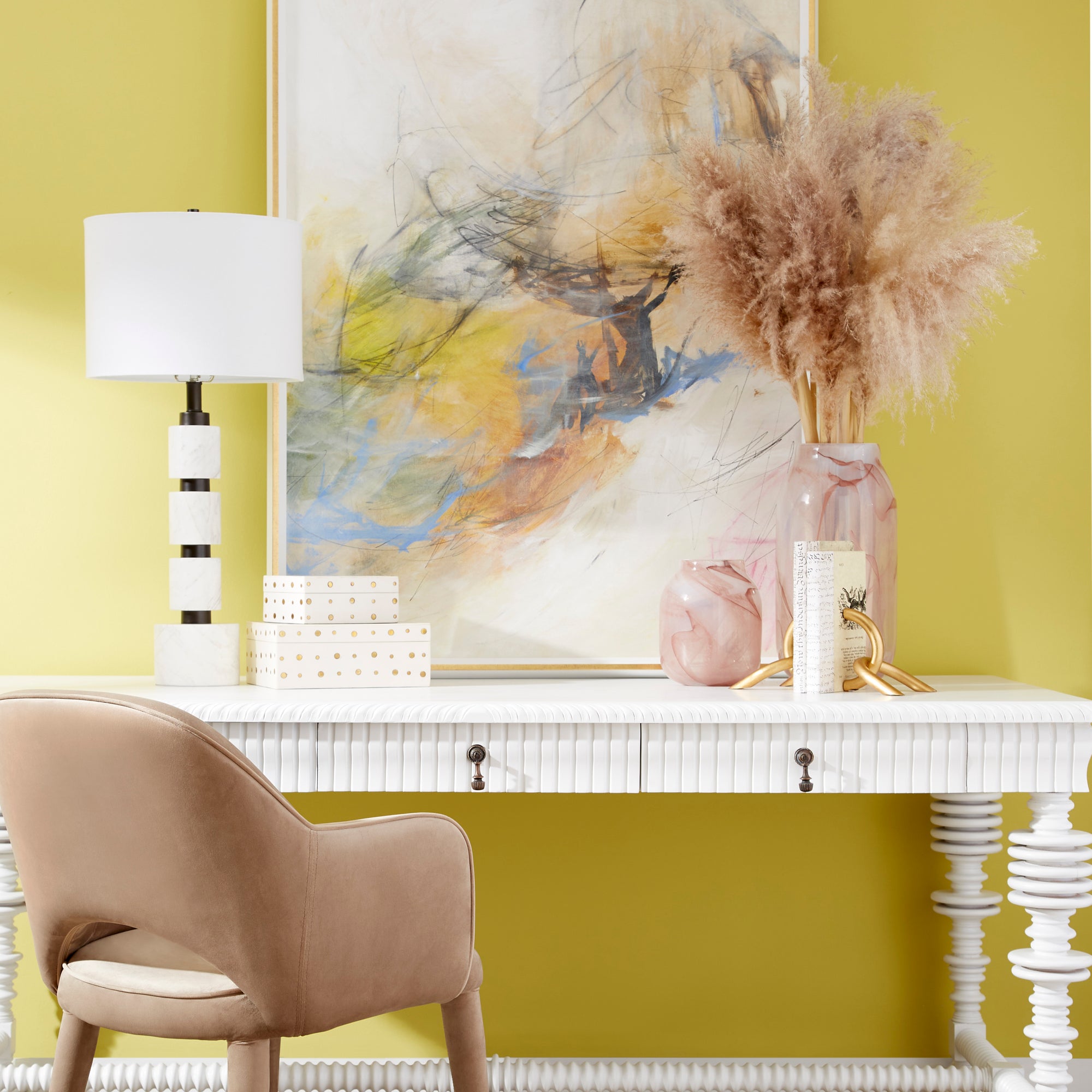 Dot Crown Container | White And Brass – Small - Cyan Design