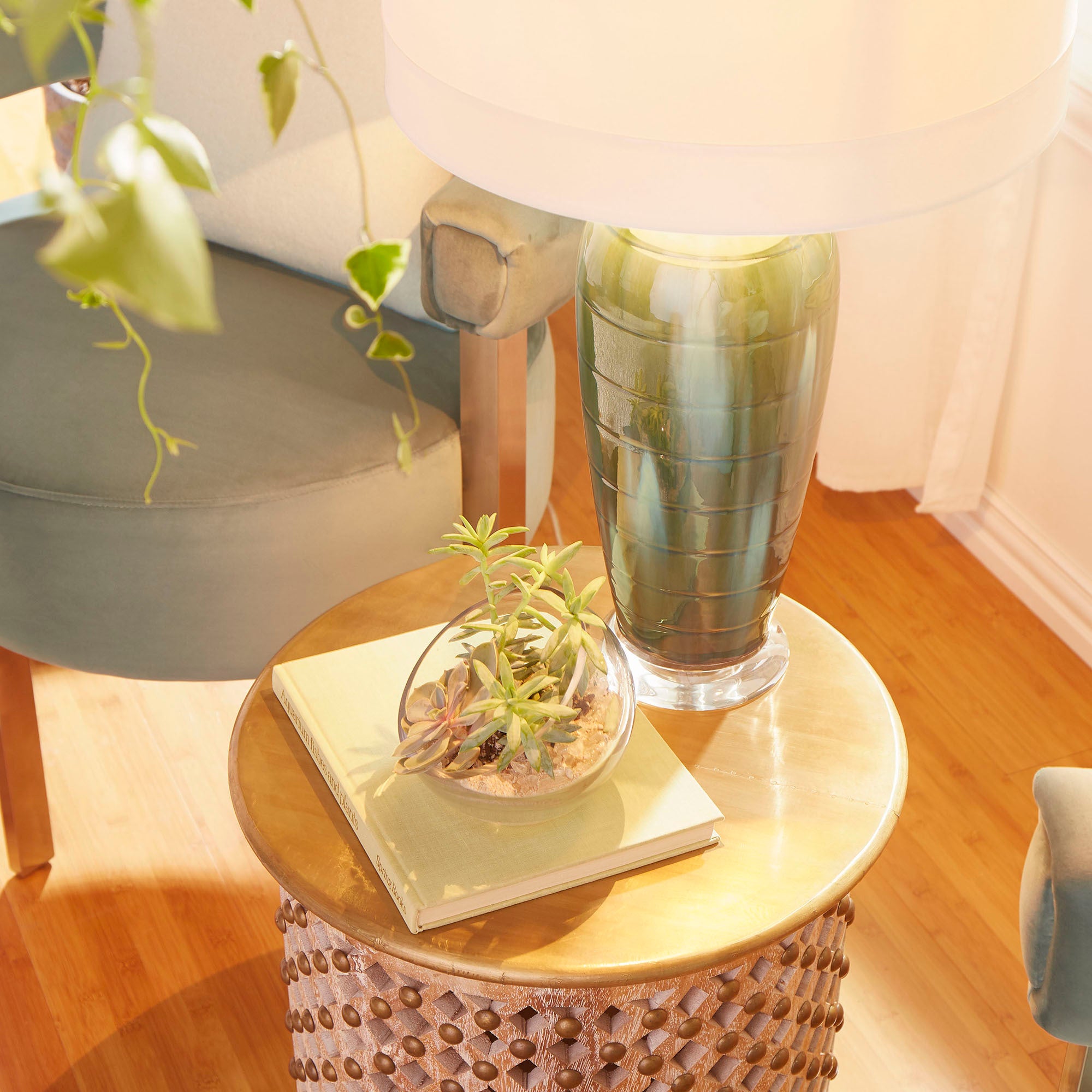 Elysia Table Lamp | Blue Glaze - Cyan Design