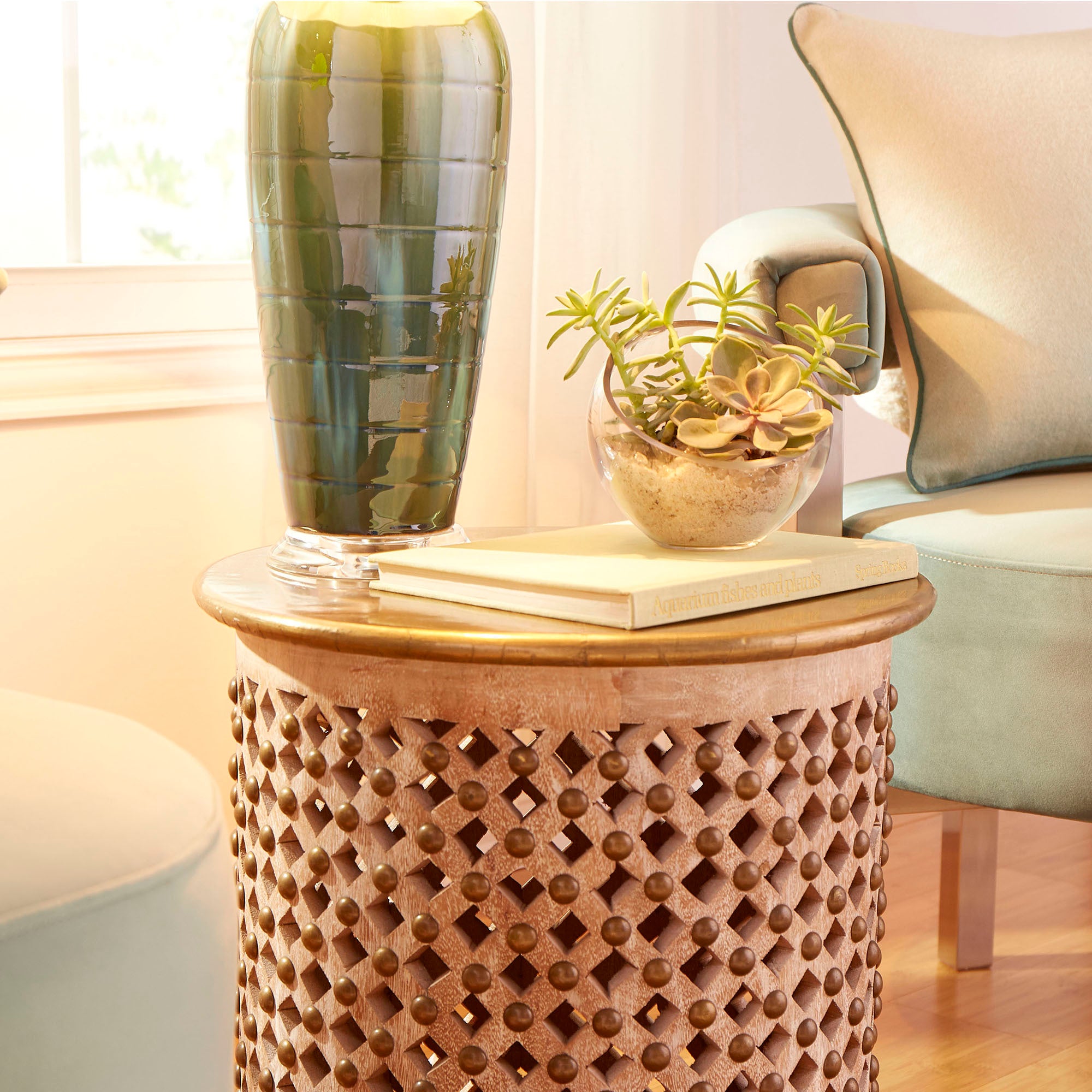 Elysia Table Lamp | Blue Glaze - Cyan Design