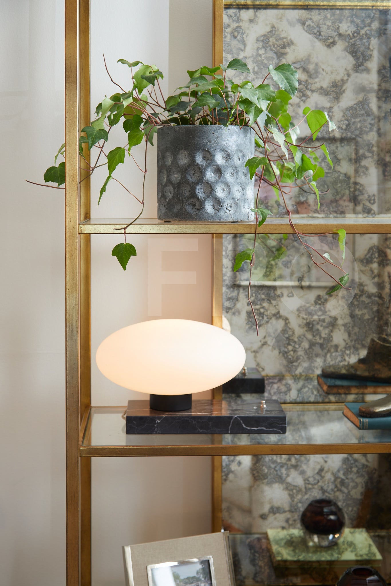 Etagere by J Kent Martin | Gold Leaf – Antique Mirrored Glass - Cyan Design