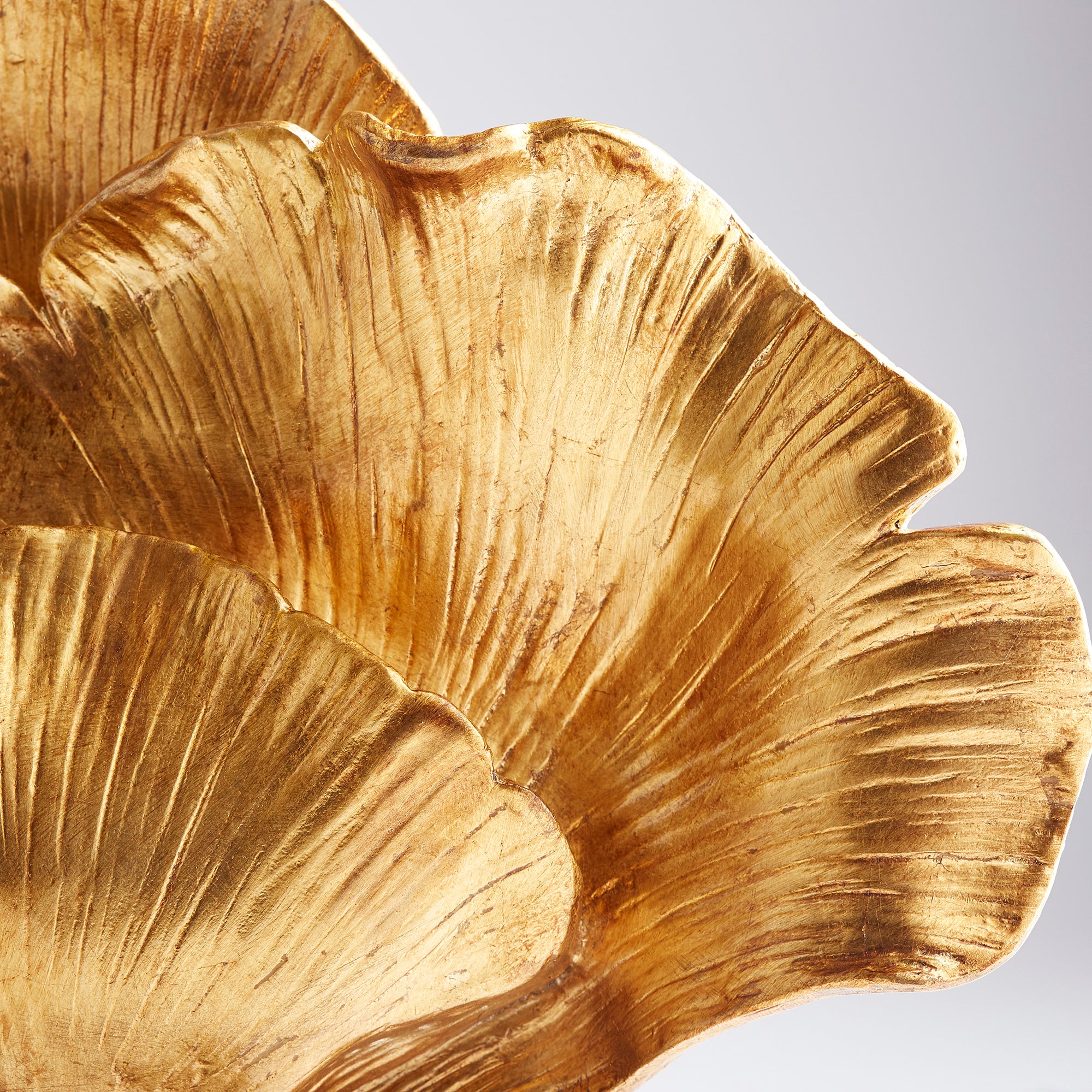 Gilded Bloom Sculpture | Gold - Cyan Design