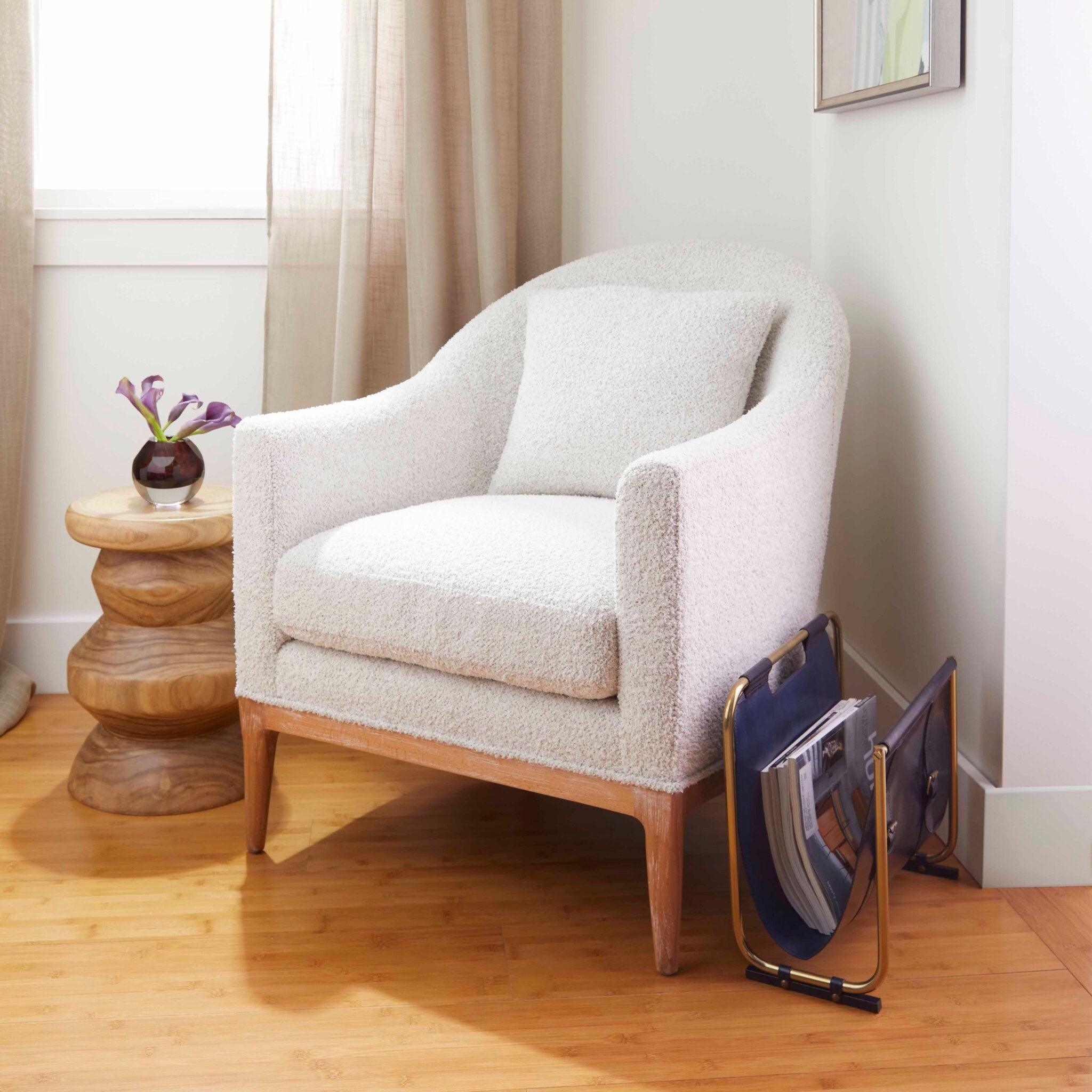 Granville Magazine Rack | Blue And Antique Brass - Cyan Design