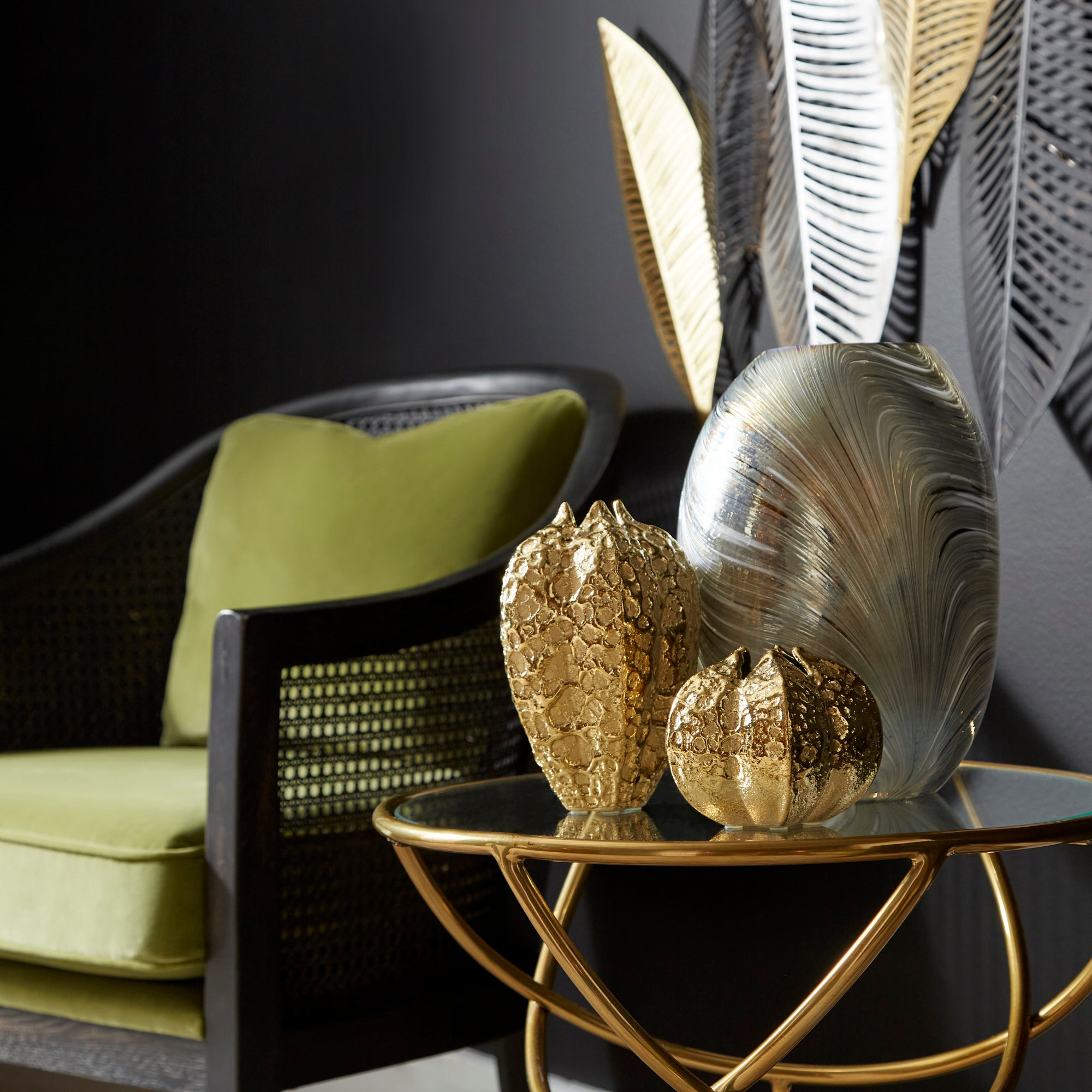 Gyroscope Side Table | Gold - Cyan Design