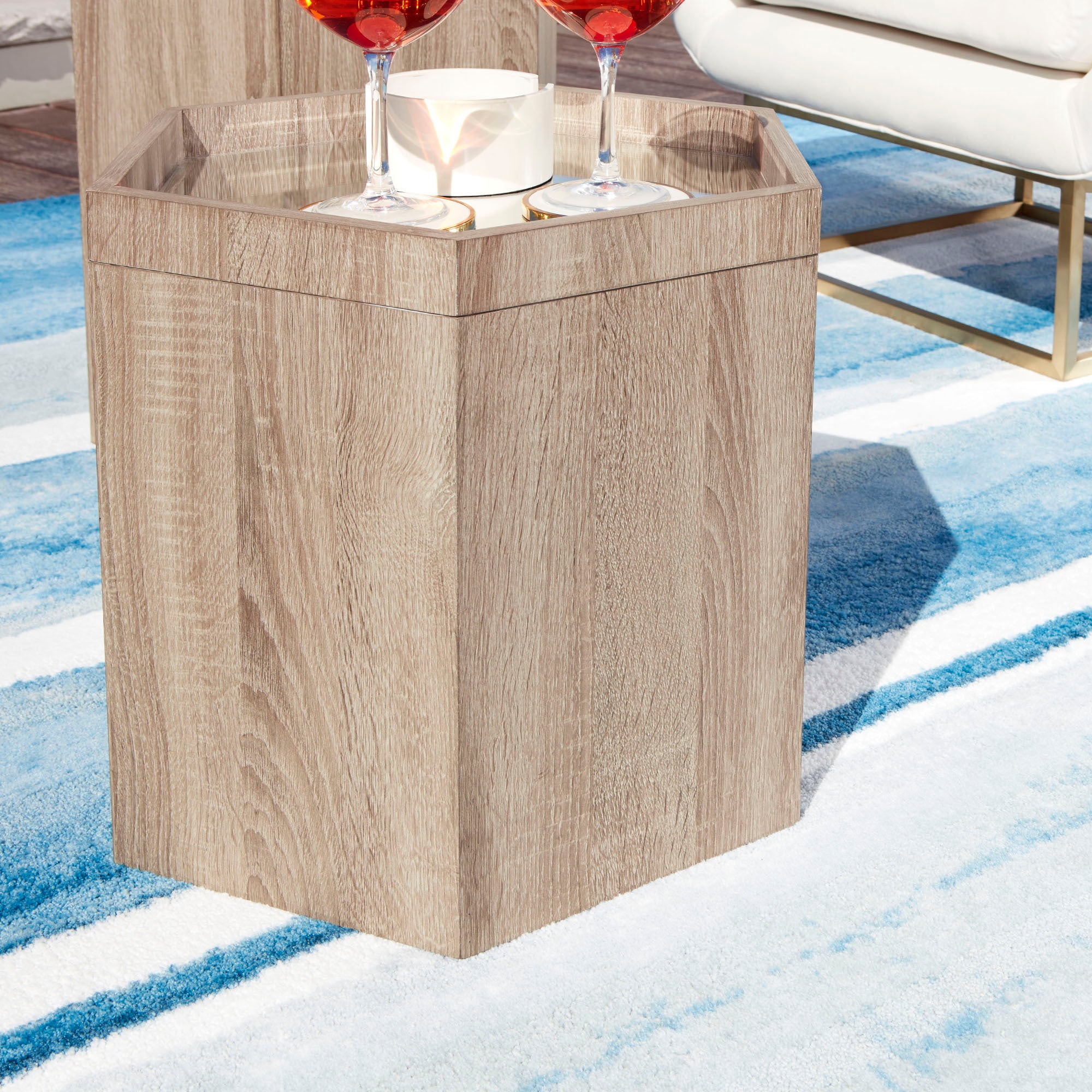 Honeycomb Tray Table | Oak Veneer – Small - Cyan Design