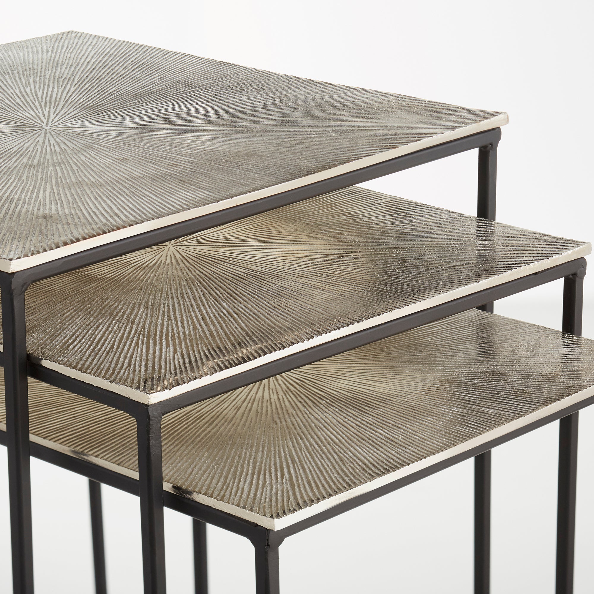 Irvine Nesting Tables | Raw Nickel And Black - Cyan Design