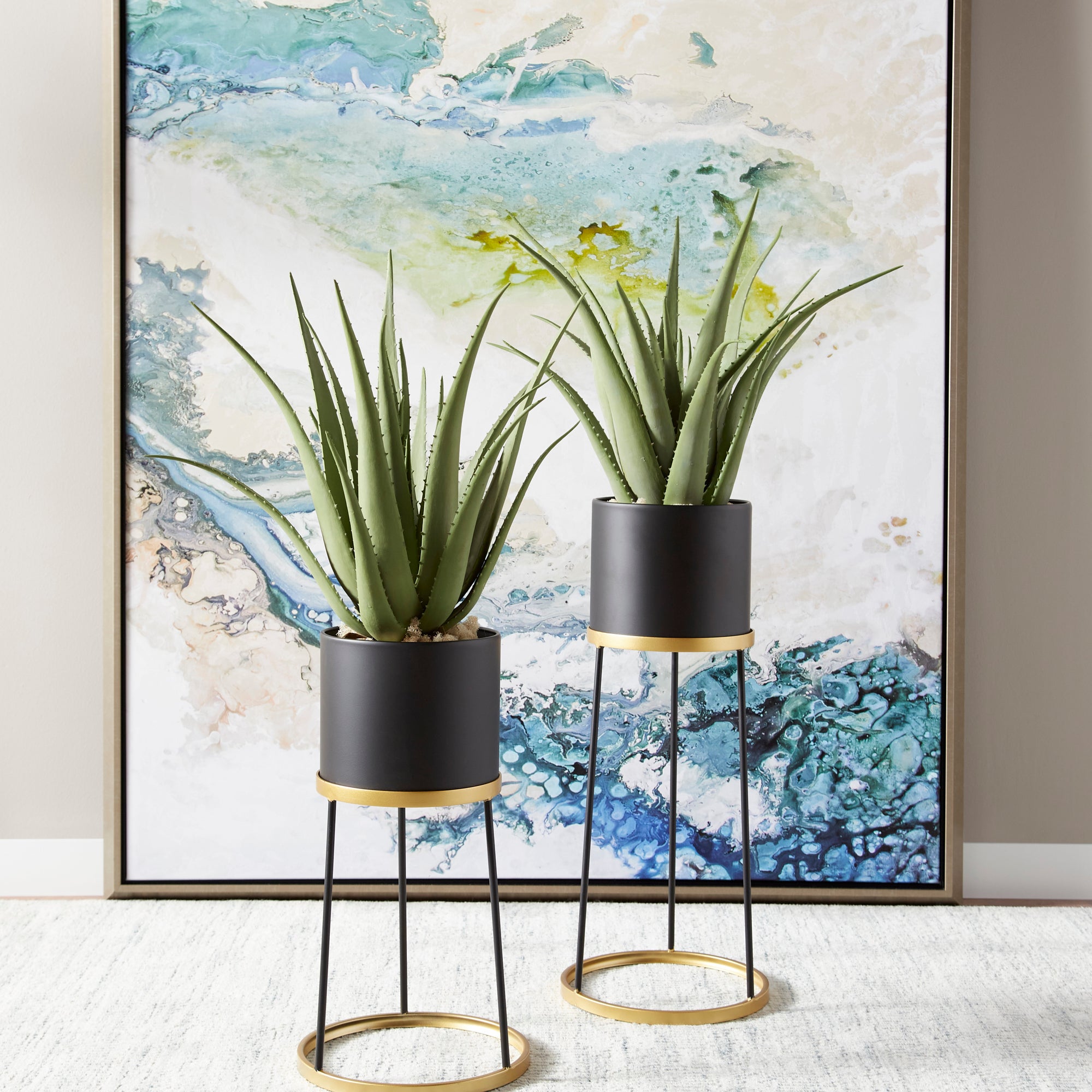 Liza Planter | Gold And Black – Large - Cyan Design