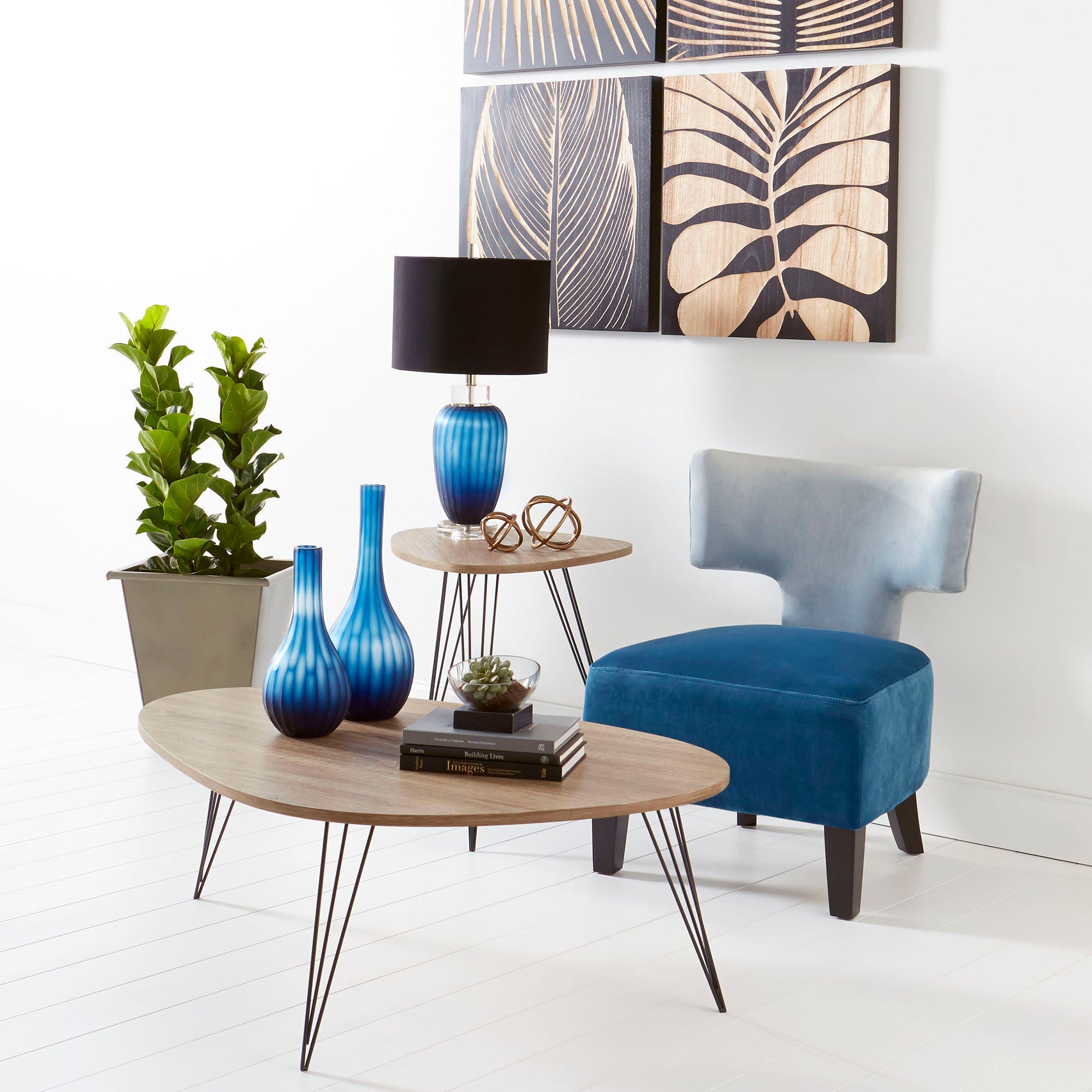 Pompano Wall Art | Black - Cyan Design