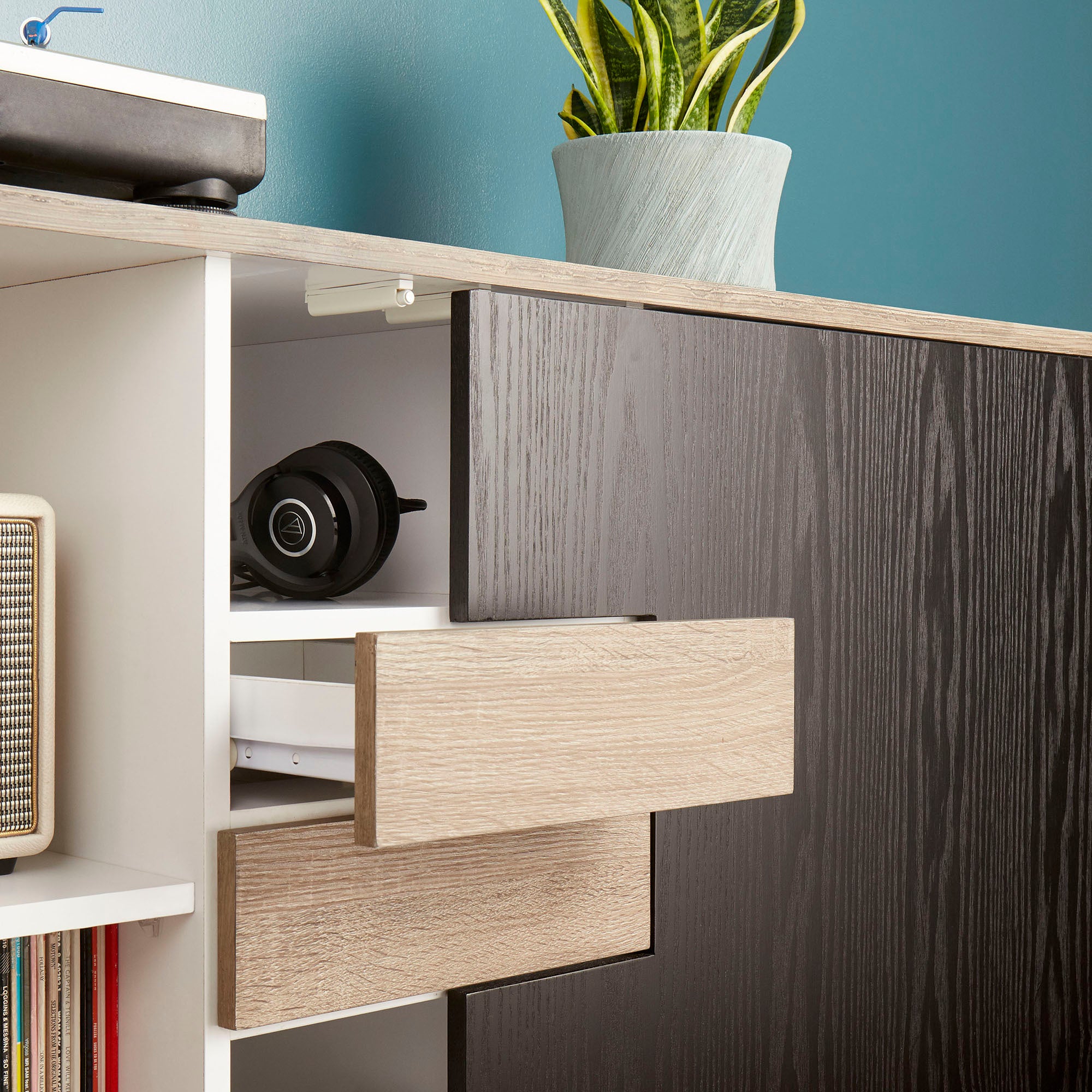 Selena Slab Planter | Oyster Blue – Small - Cyan Design