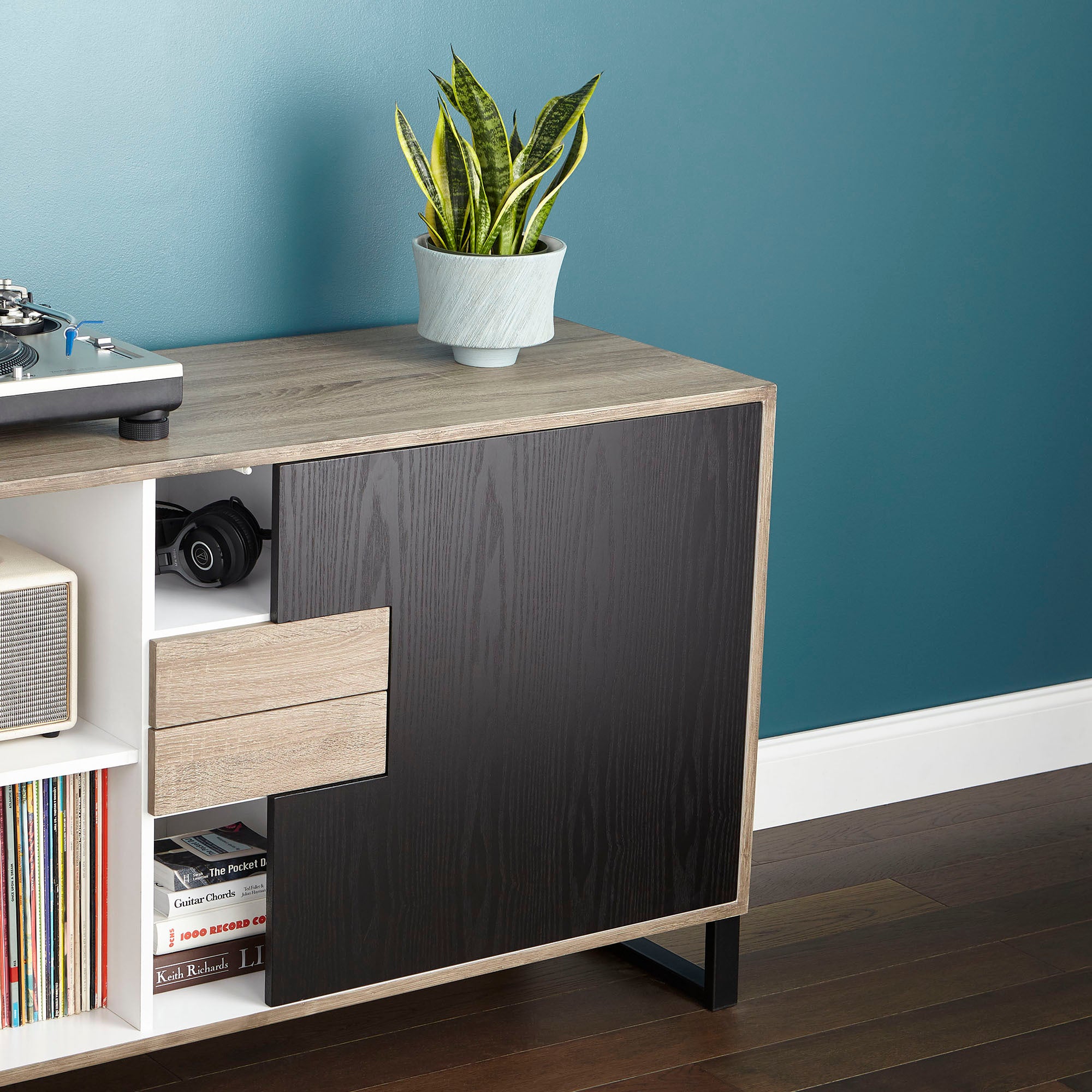 Selena Slab Planter | Oyster Blue – Small - Cyan Design