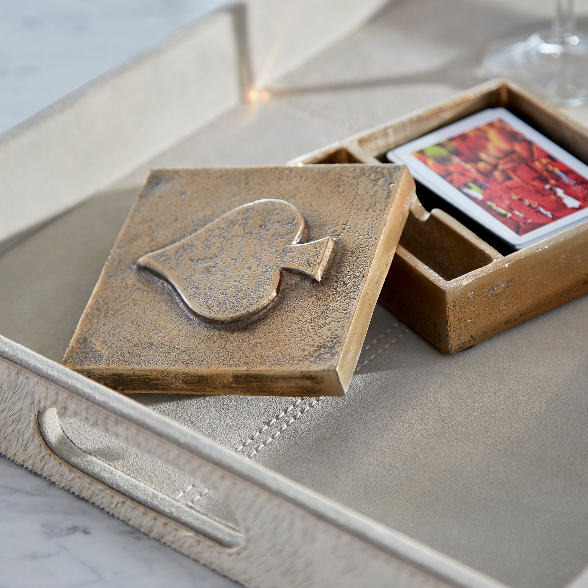 Spades Container | Antique Gold - Cyan Design