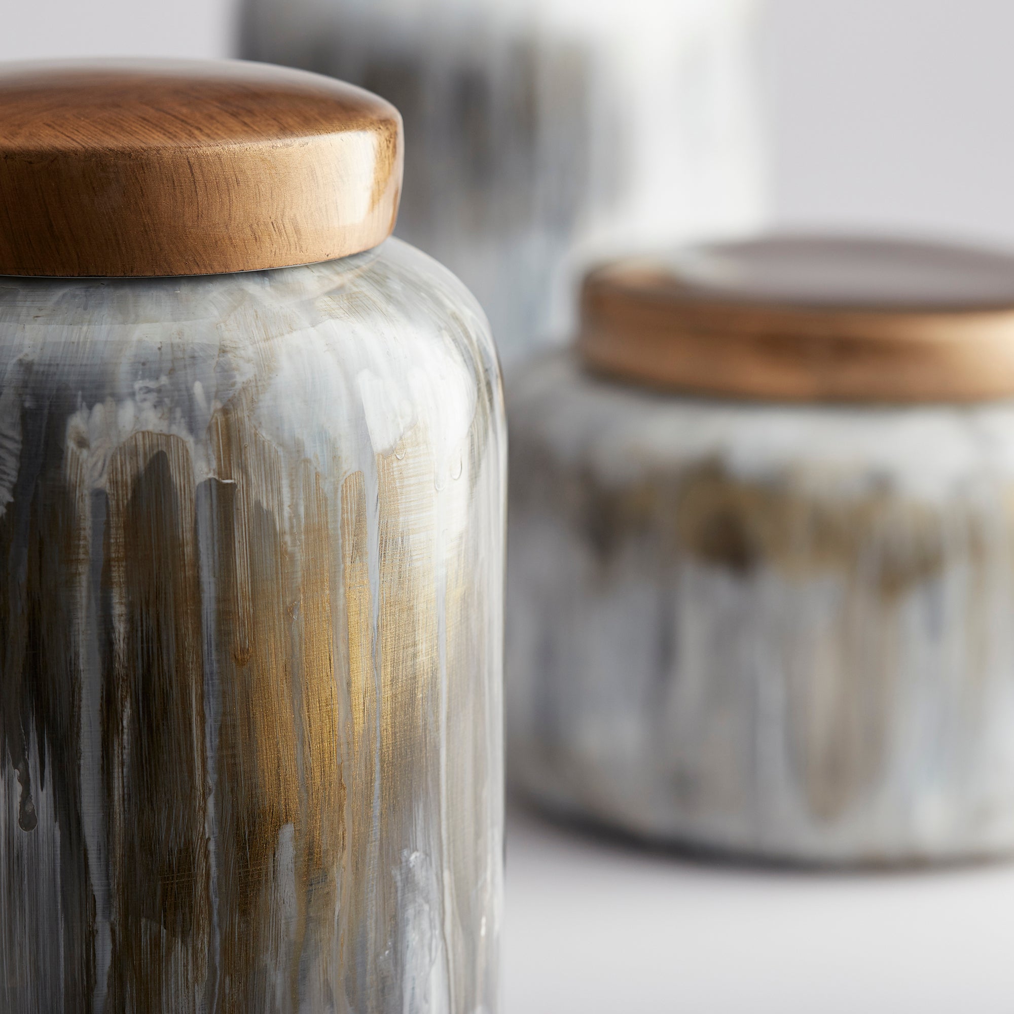 Spirit Drip Container | Olive Glaze – Large - Cyan Design