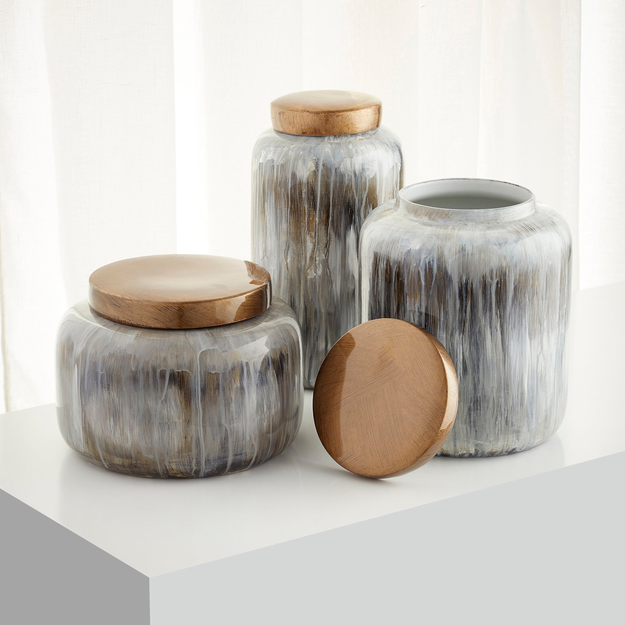 Spirit Drip Container | Olive Glaze – Large - Cyan Design