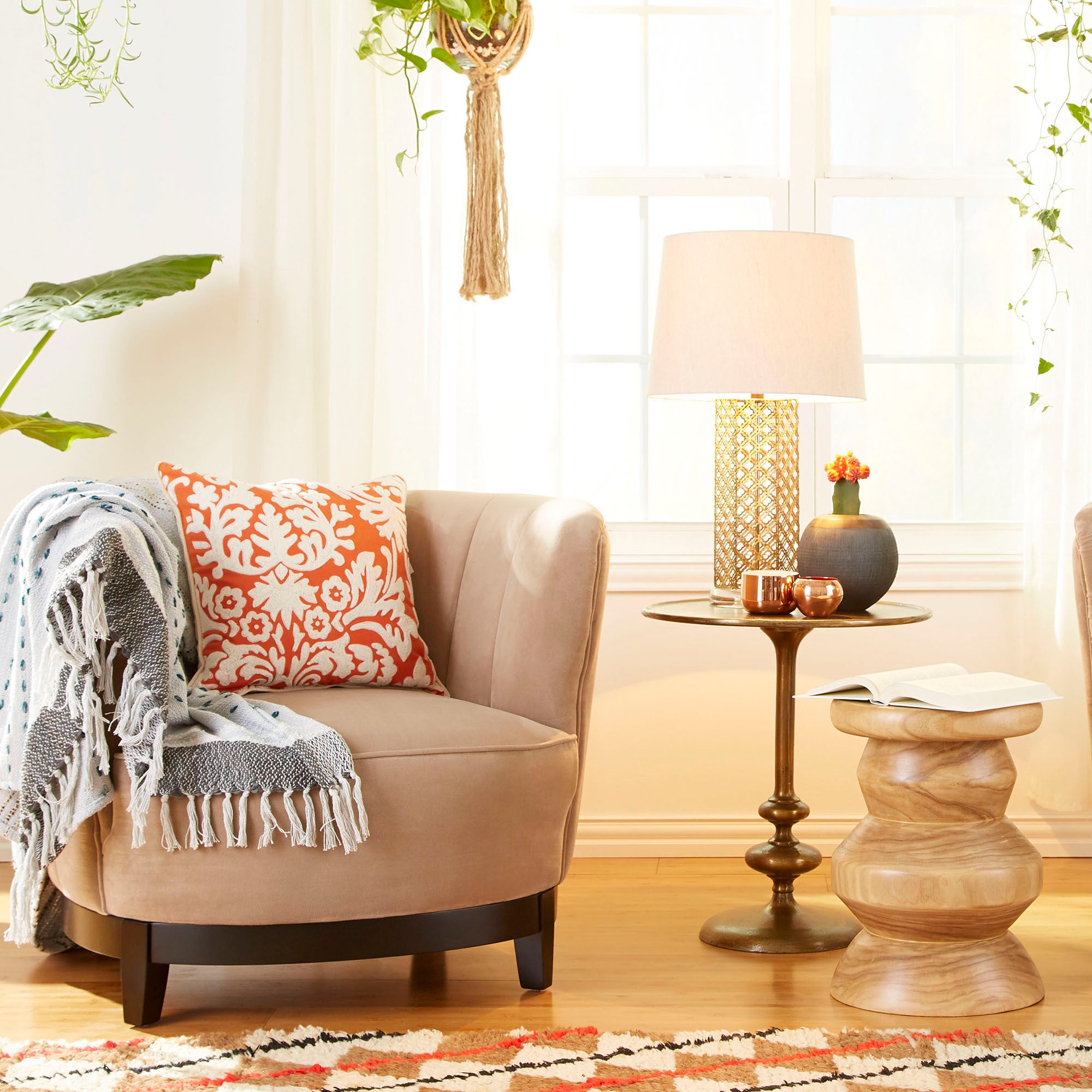 Summer Swirl Stool | Walnut - Cyan Design