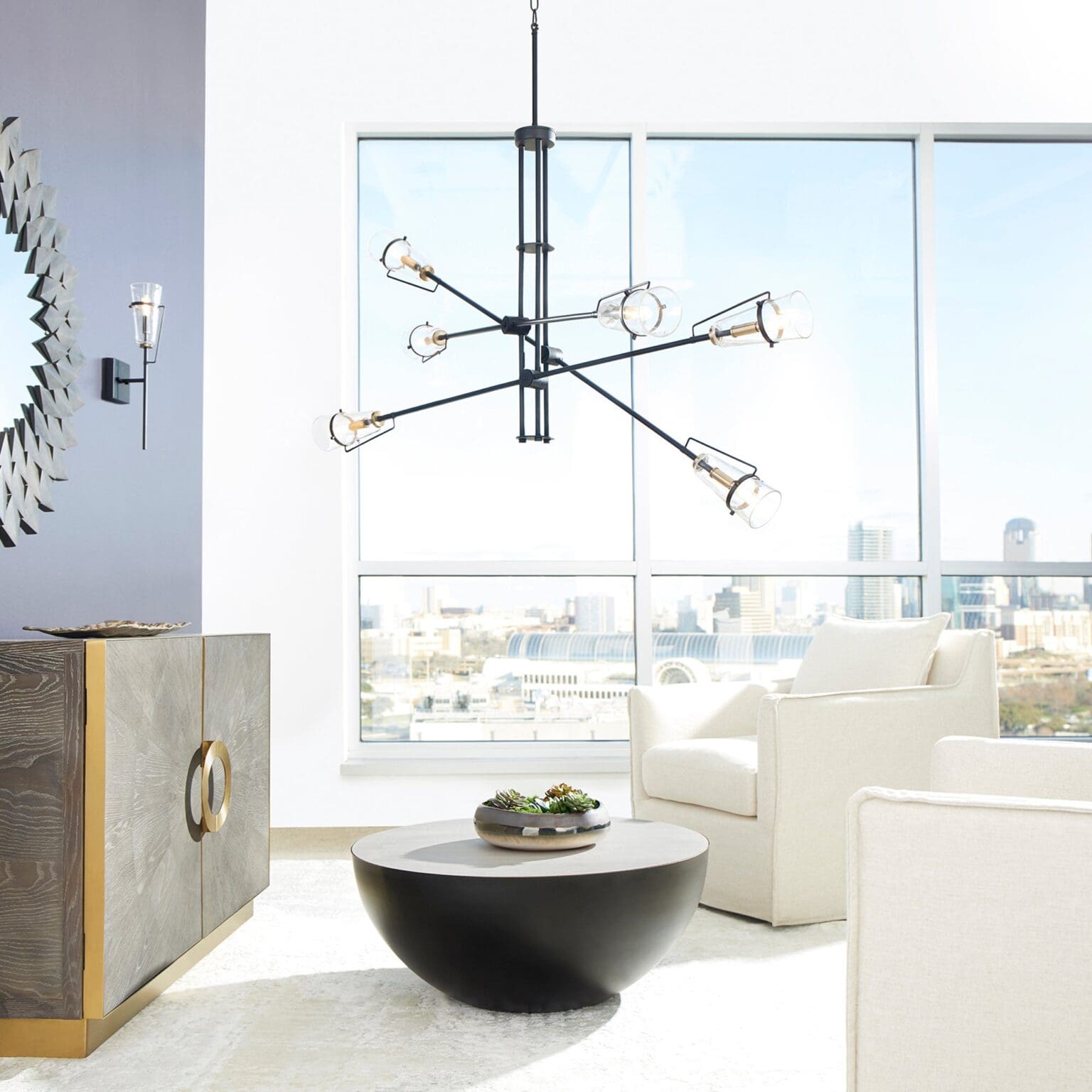 Beams Mirror | Slate Grey - Cyan Design
