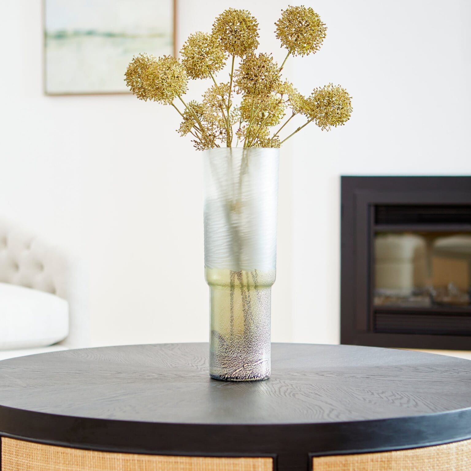 Canyonland Vase | Clear And Guilded Silver – Tall - Cyan Design