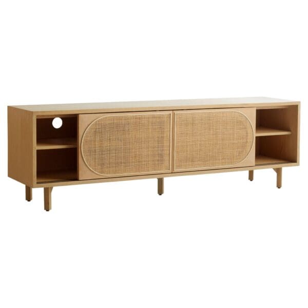 Lamu Media Console | Oak - Cyan Design