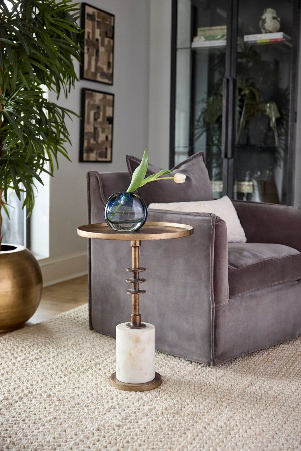 Jetson Accent Table Designed by J Kent Martin | Antique Brass - Cyan Design