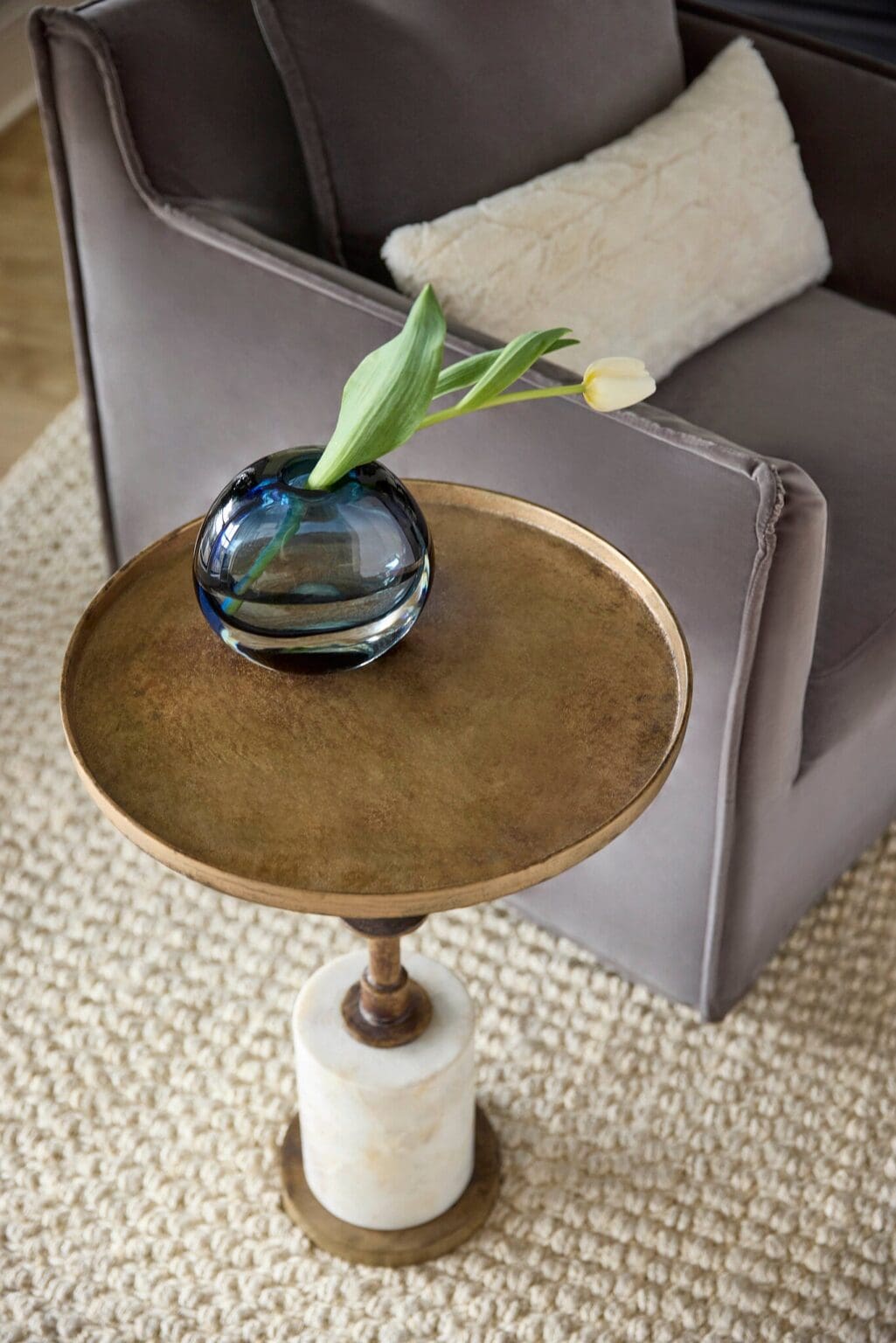 Jetson Accent Table Designed by J Kent Martin | Antique Brass - Cyan Design