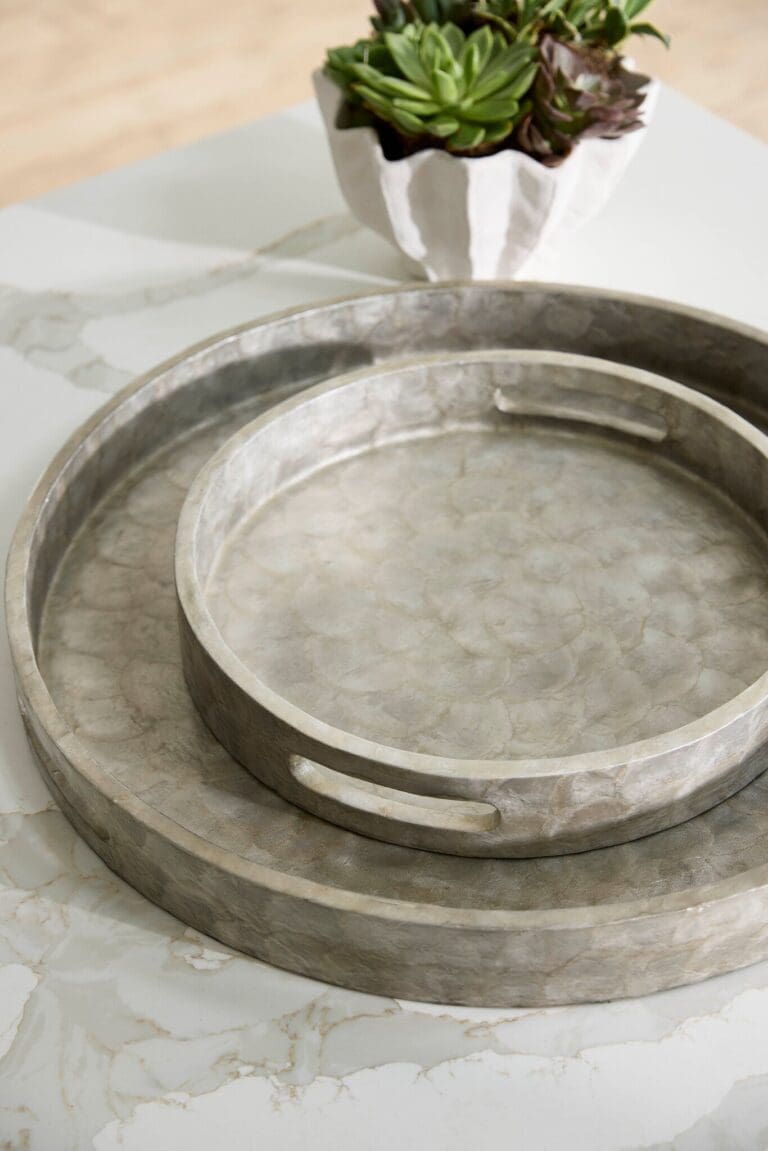 Triton Round Tray Designed by J Kent Martin | Smoke – Large - Cyan Design
