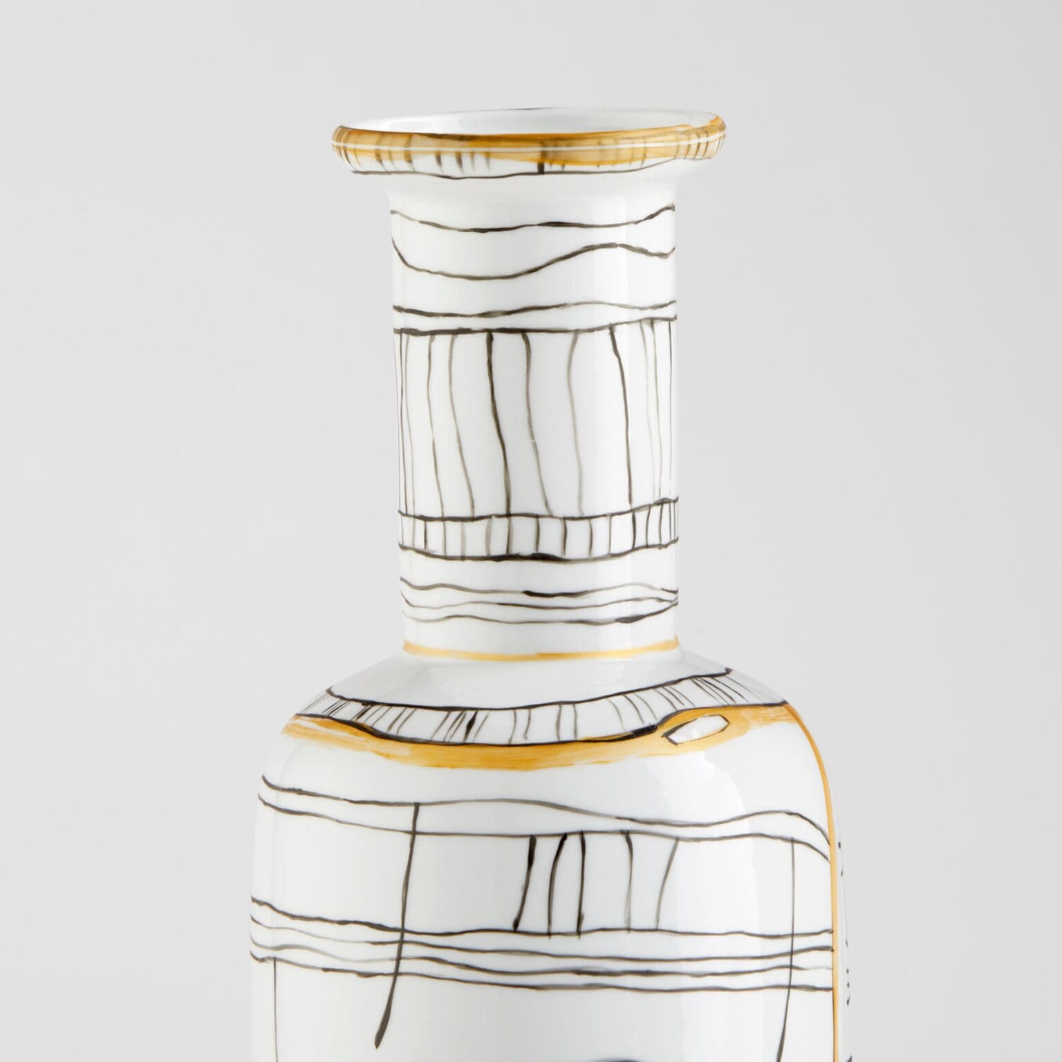 Lindus Vase | Black & White – Medium - Cyan Design