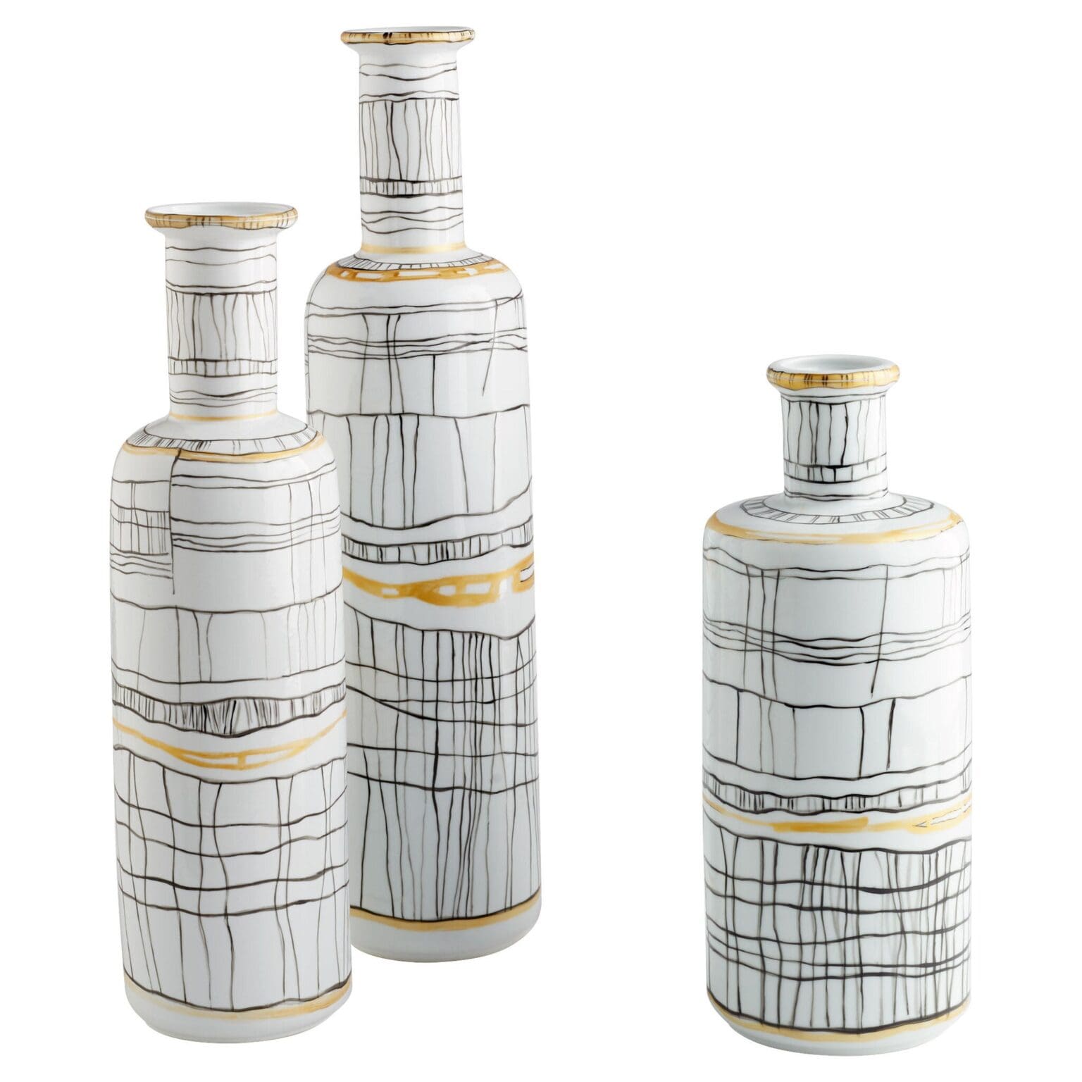 Lindus Vase | Black & White – Large - Cyan Design