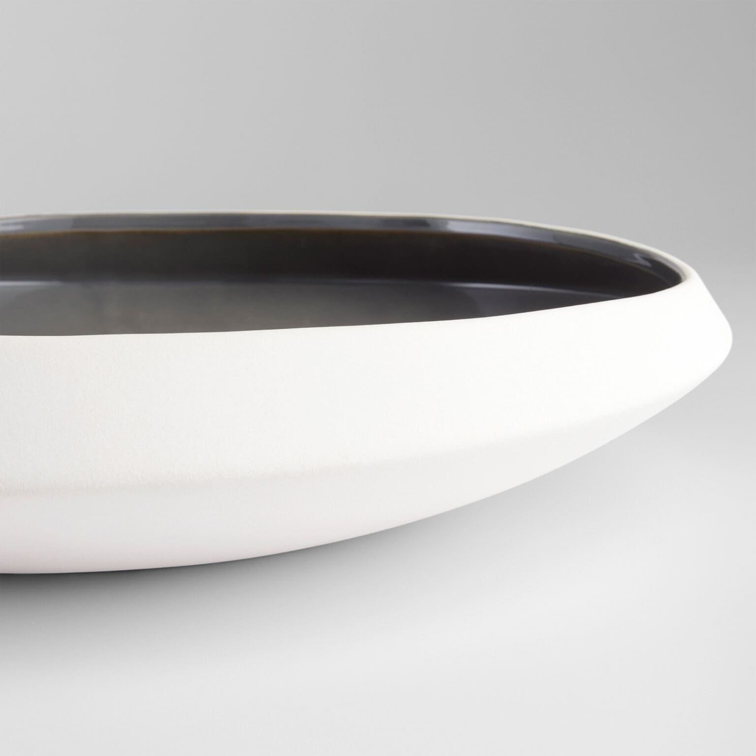 Tricolore Bowl | Grey | White – Large - Cyan Design