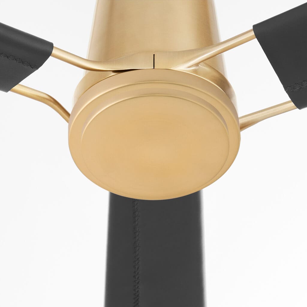 Zephyr 60″ Ceiling Fan | Aged Brass – Black Leather - Cyan Design