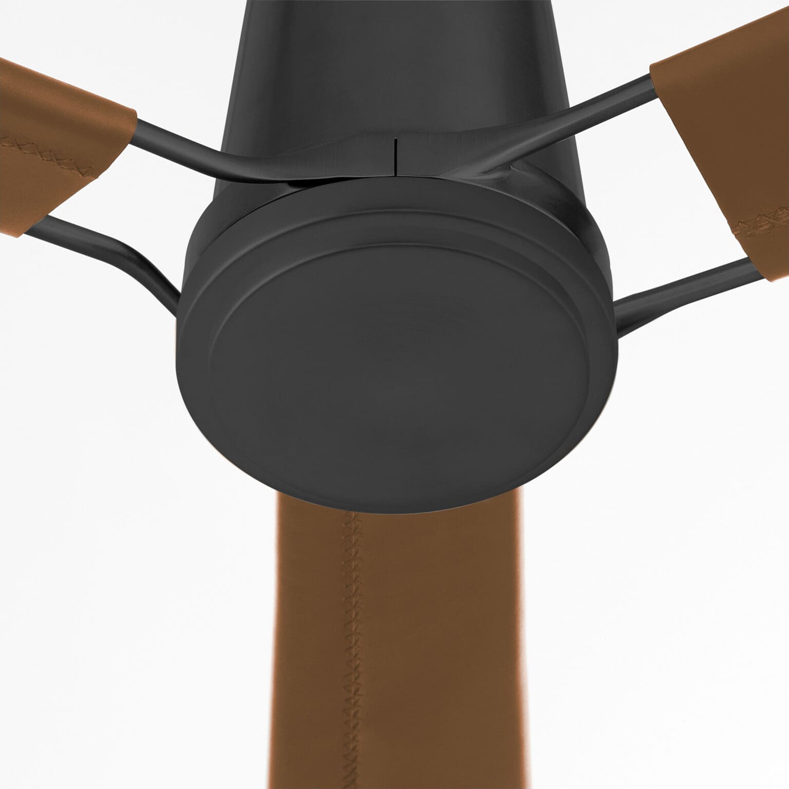 Zephyr 60″ Ceiling Fan | Matte Black – Saddle Leather - Cyan Design