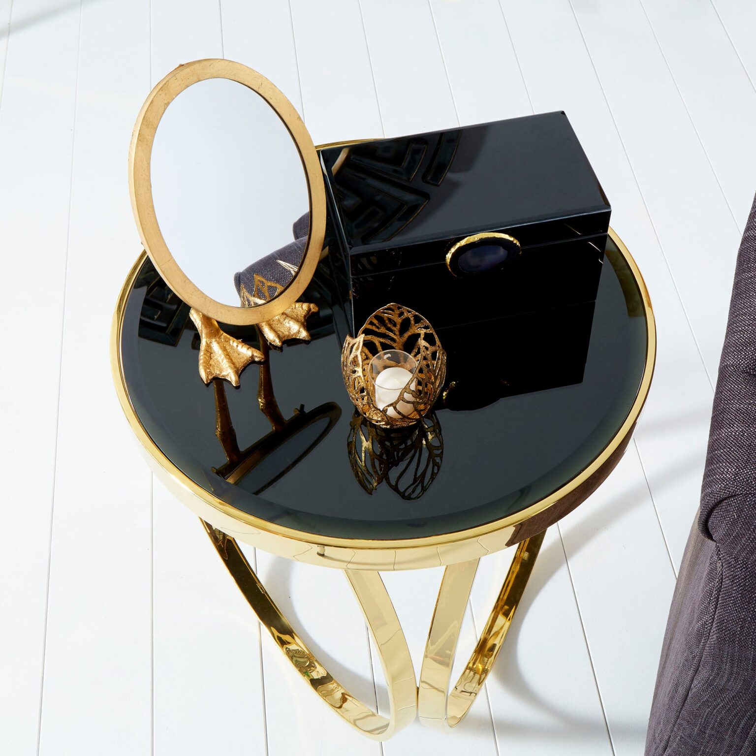 Duck Leg Mirror | Gold - Cyan Design