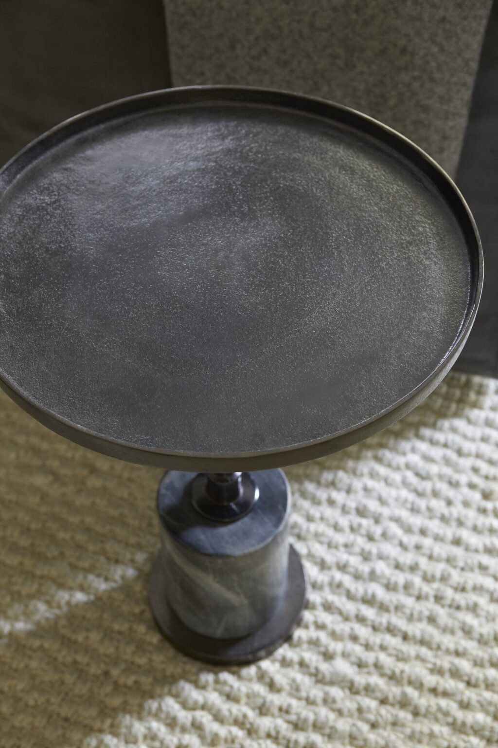 Jetson Accent Table Designed by J Kent Martin | Blackened Nickel - Cyan ...