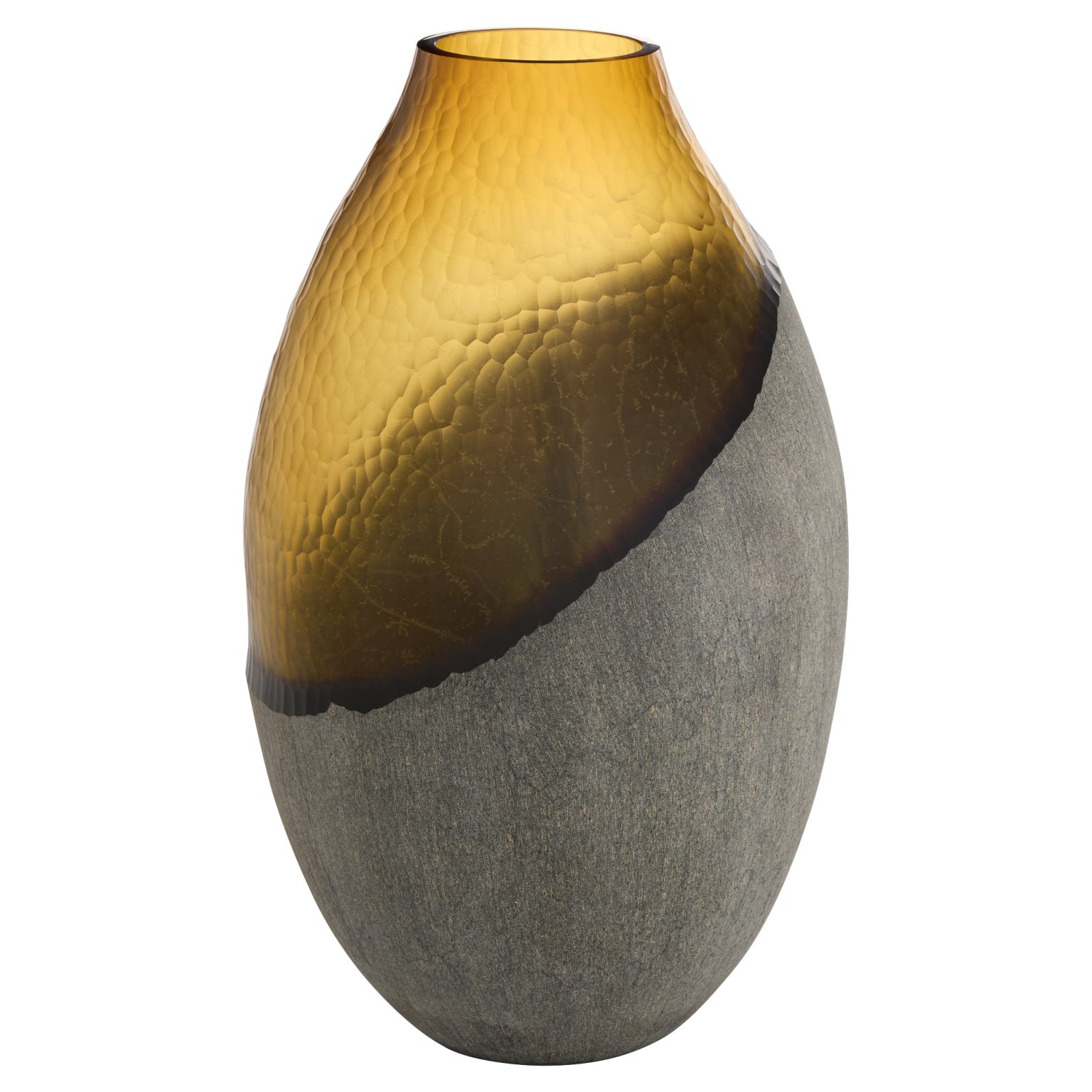 Geode Vase | Amber | Stone Grey – Large - Cyan Design