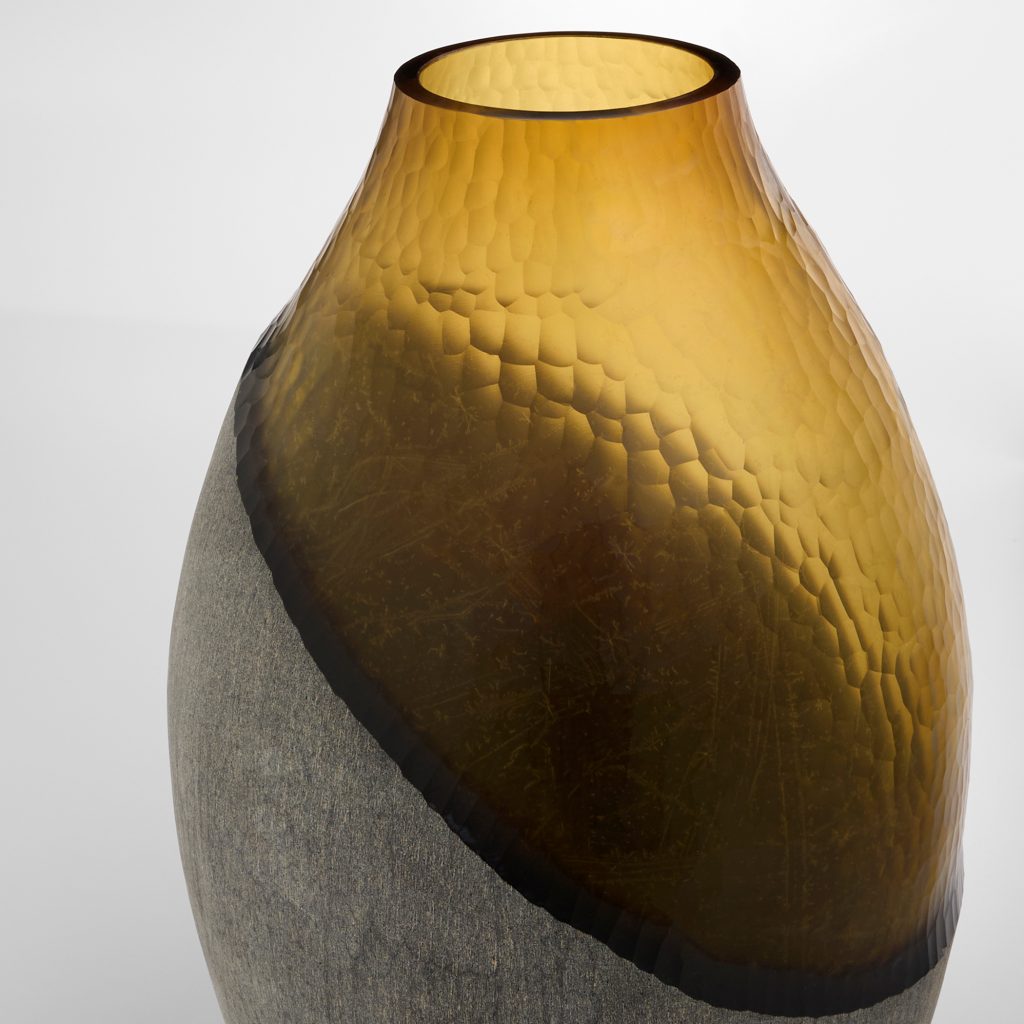 Geode Vase | Amber | Stone Grey – Large - Cyan Design