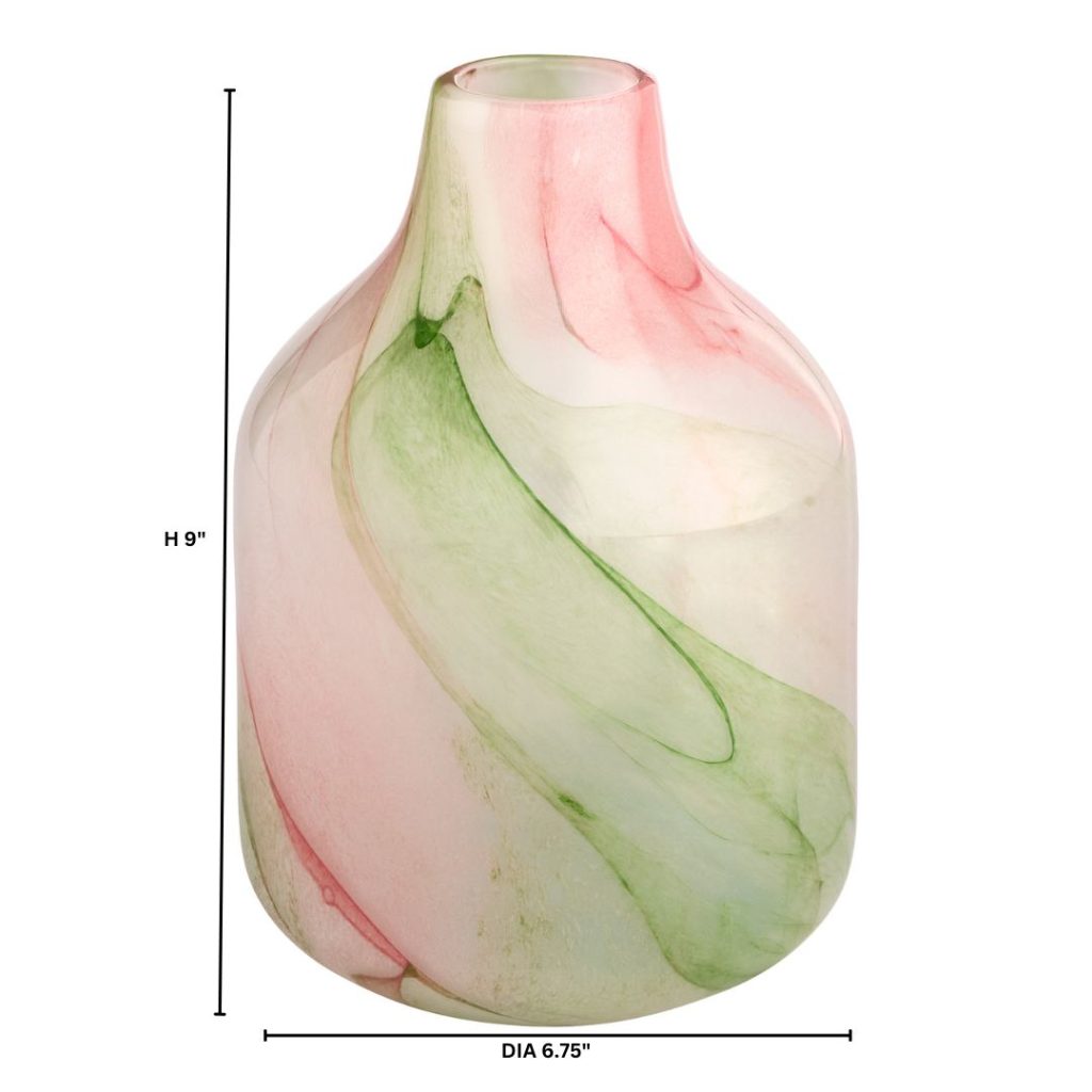 Fern Vase | White | Spring Green – Small - Cyan Design