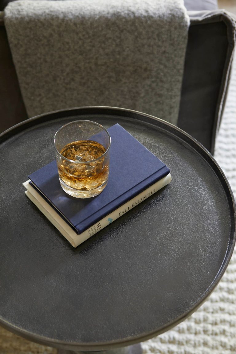 Jetson Accent Table Designed by J Kent Martin | Blackened Nickel - Cyan ...