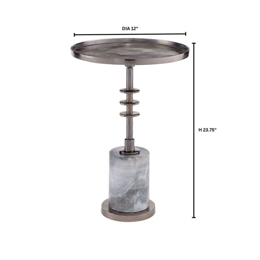 Jetson Accent Table Designed by J Kent Martin | Blackened Nickel - Cyan ...