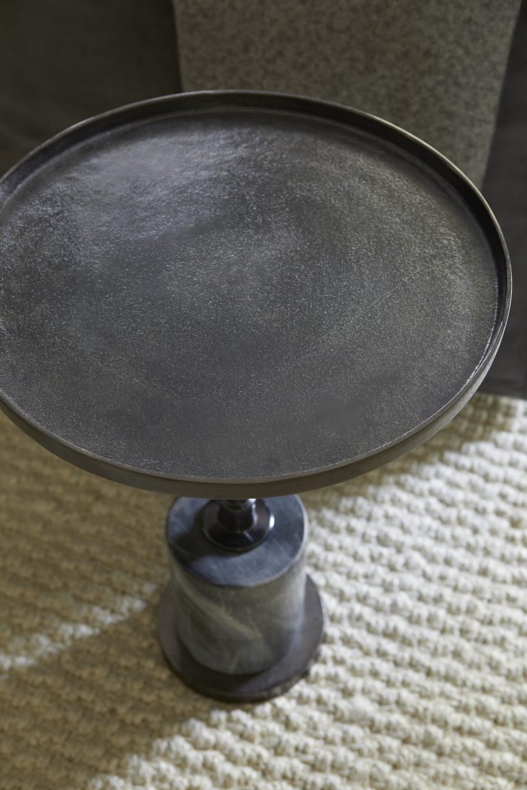 Jetson Accent Table Designed by J Kent Martin | Blackened Nickel - Cyan ...